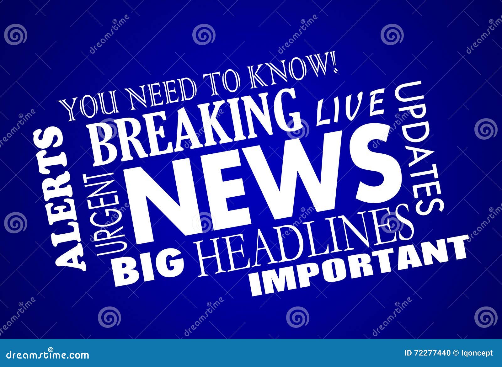 Breaking News Headlines Words Stock Illustration - Illustration of huge ...