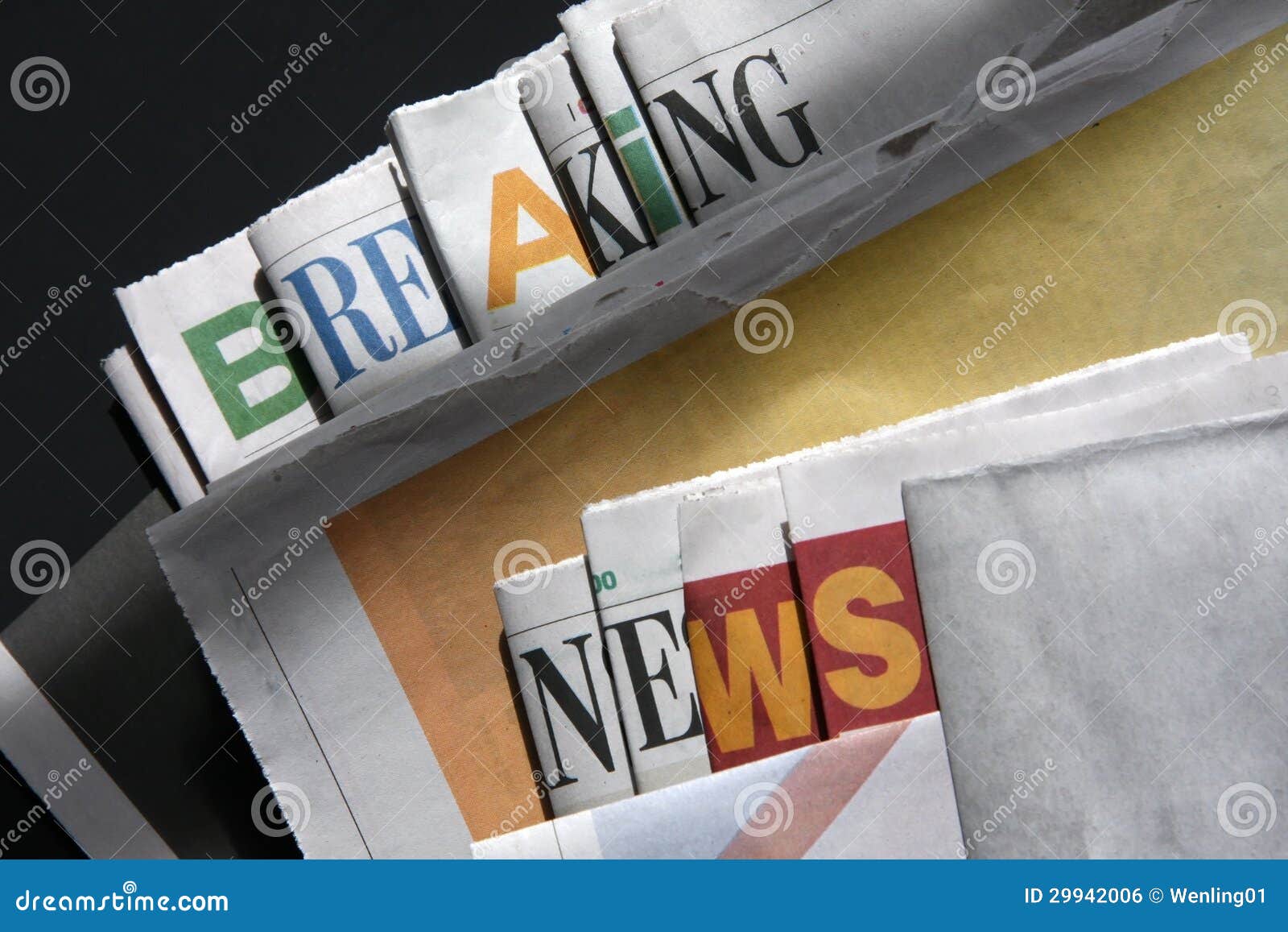 Breaking News on Newspapers Stock Photo - Image of newspaper, breaking ...