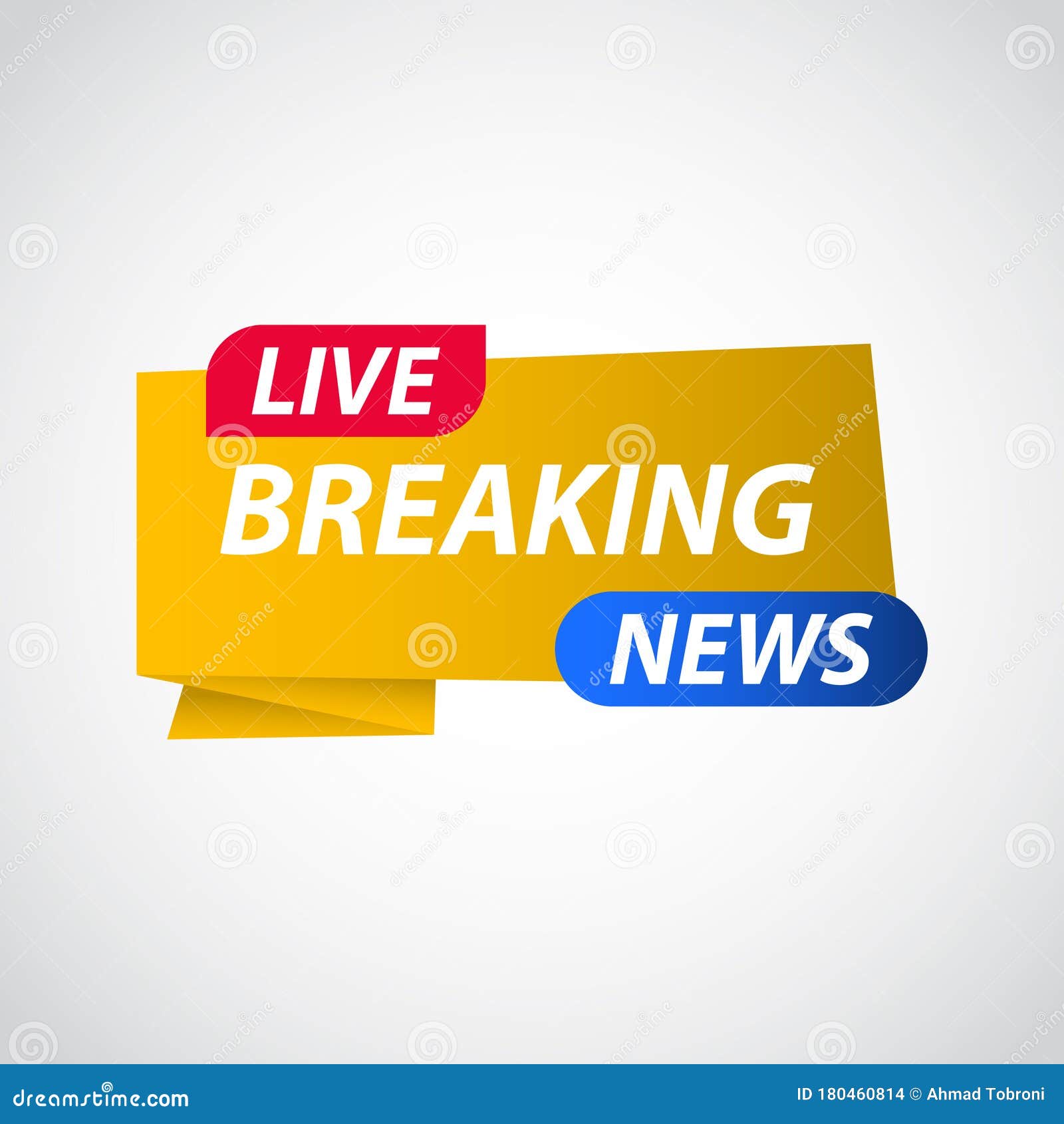 Breaking News Live Label Tag Vector Template Design Illustration Stock ...