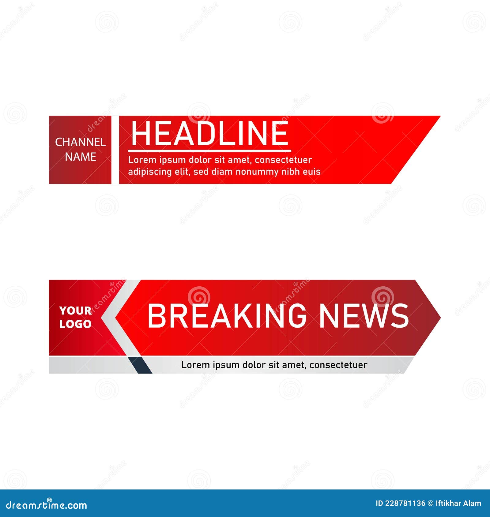 Breaking News Lower Third Design for Television Channels. the ...
