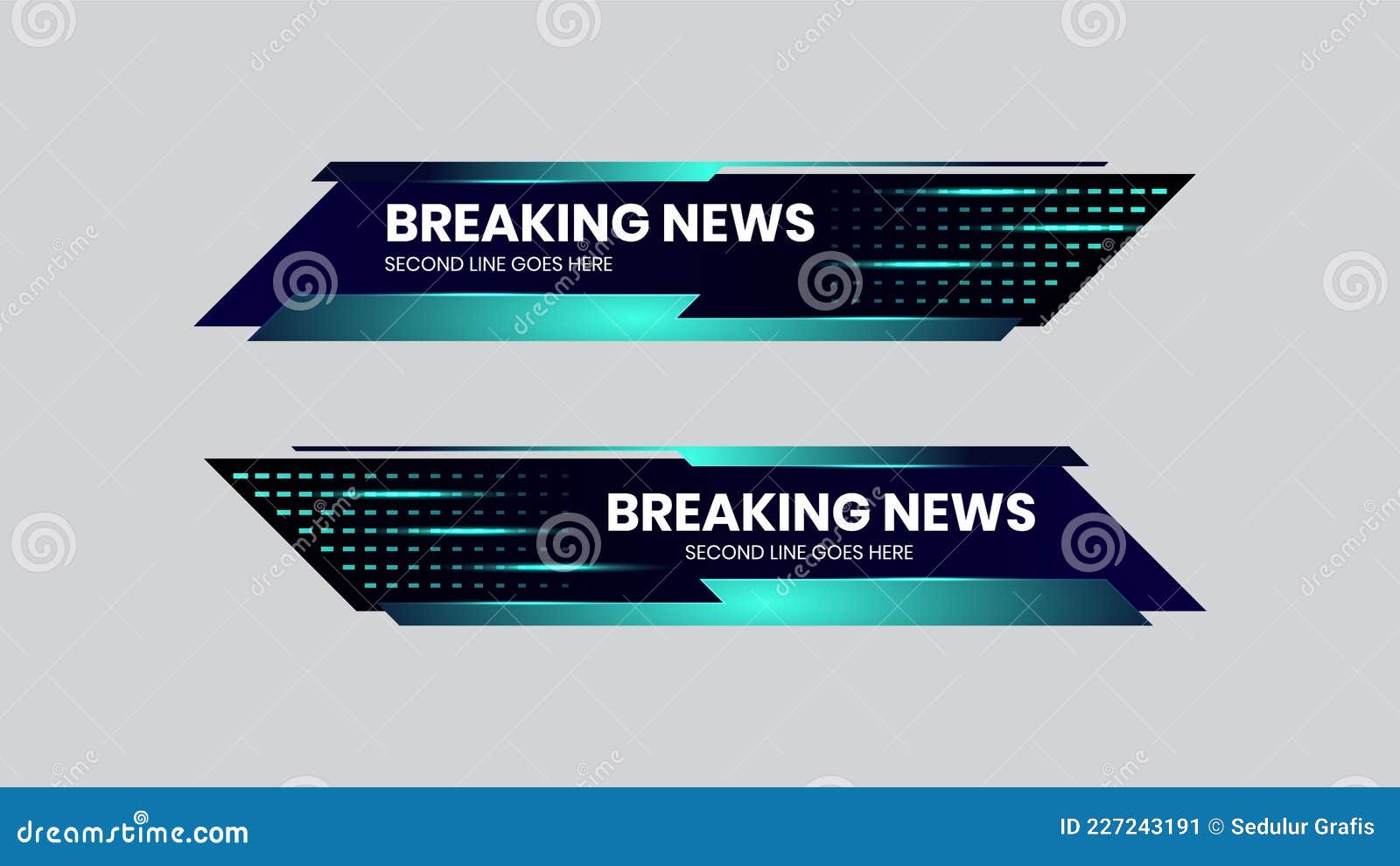 Breaking News Lower Third Vector Blue Futuristic Design Template Stock ...