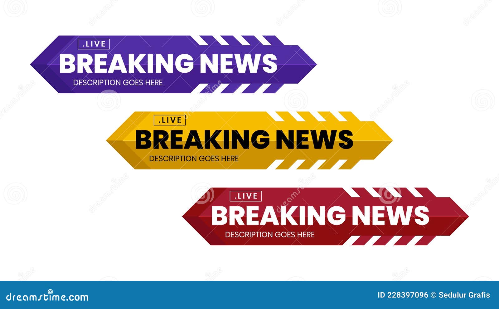 Breaking News Lower Third Vector Template Stock Vector - Illustration ...