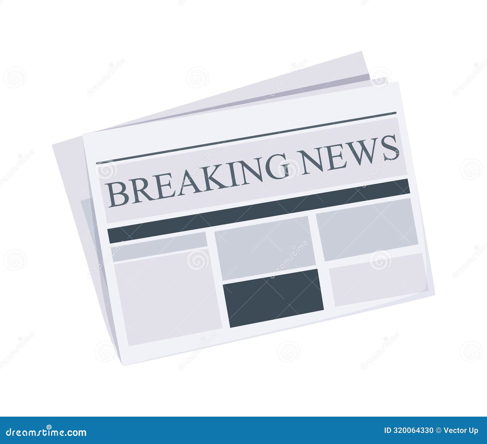 Breaking News Newspaper. Black and White Newspaper Layout. Stock Vector ...