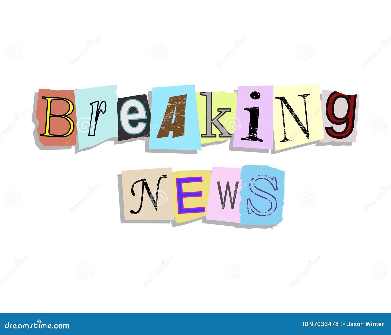 Breaking News Paper Letters Stock Vector - Illustration of torn, text ...