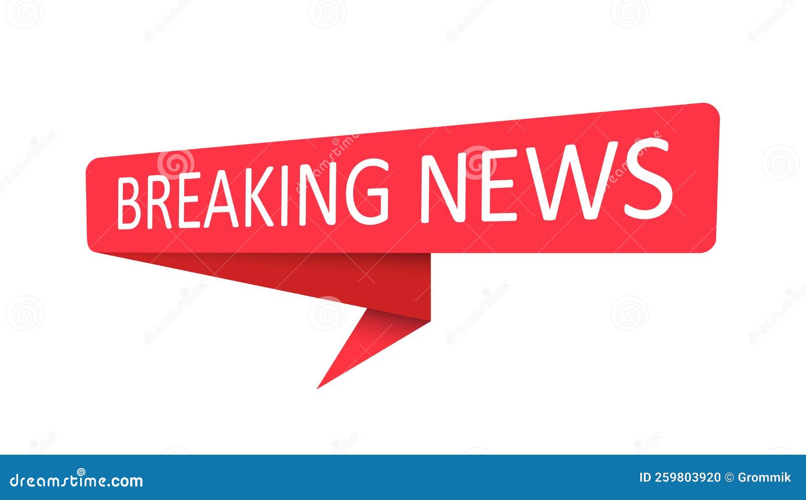 BREAKING News. a Red Banner, Pointer, Sticker, Label or Speech Bubble ...