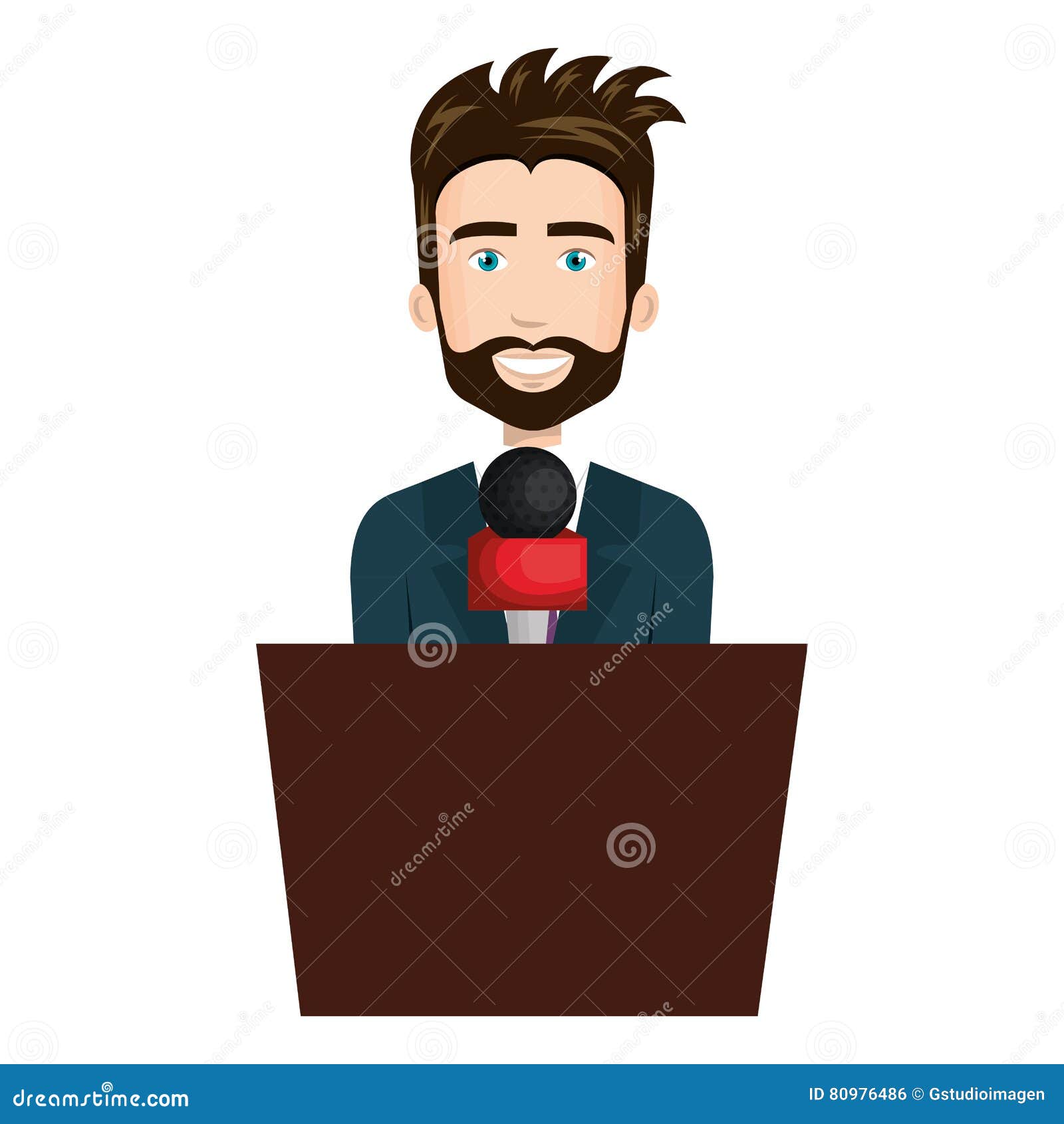 Breaking News Reporter Character Stock Vector - Illustration of flat ...