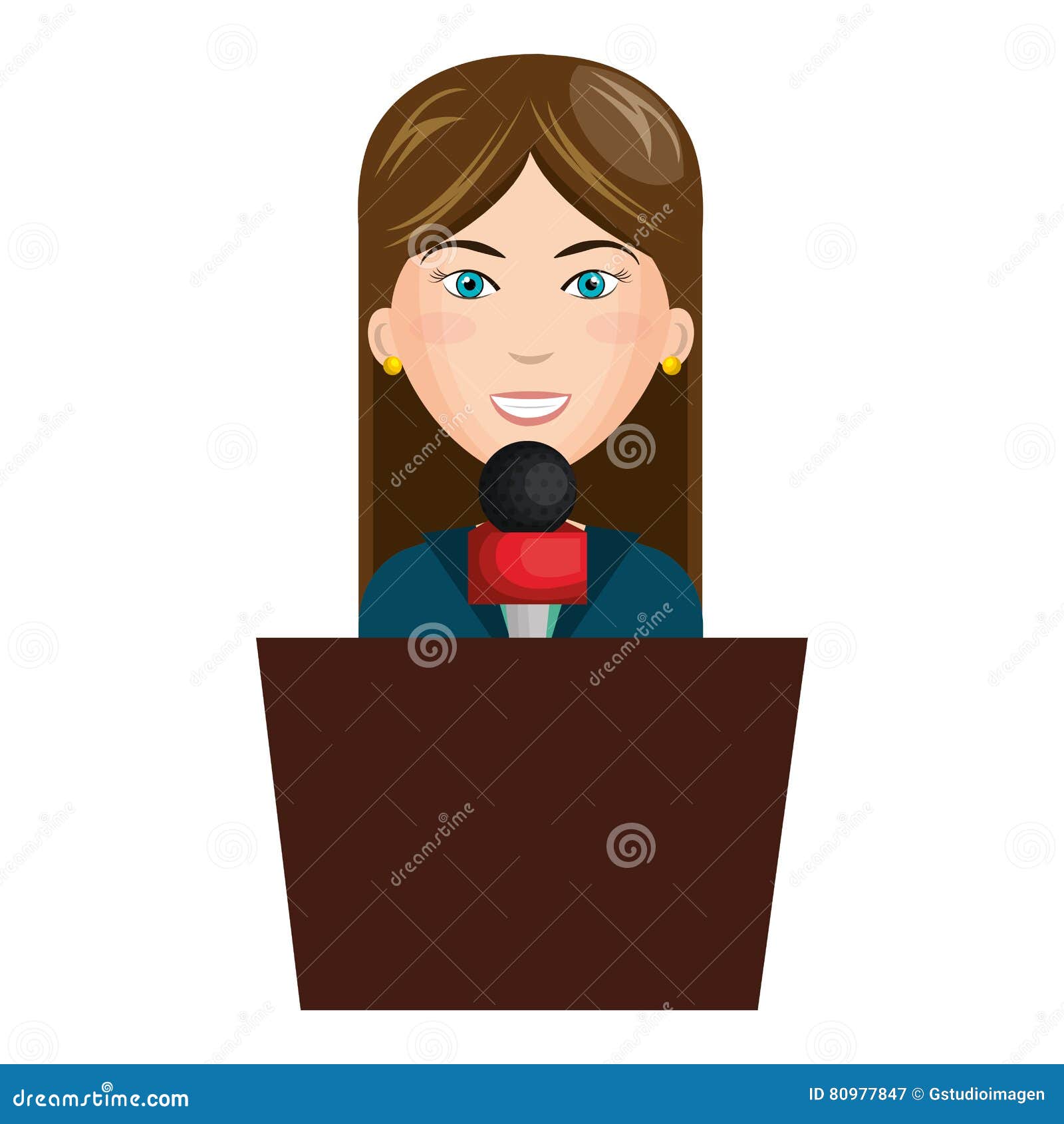 Breaking News Reporter Character Stock Vector - Illustration of media ...