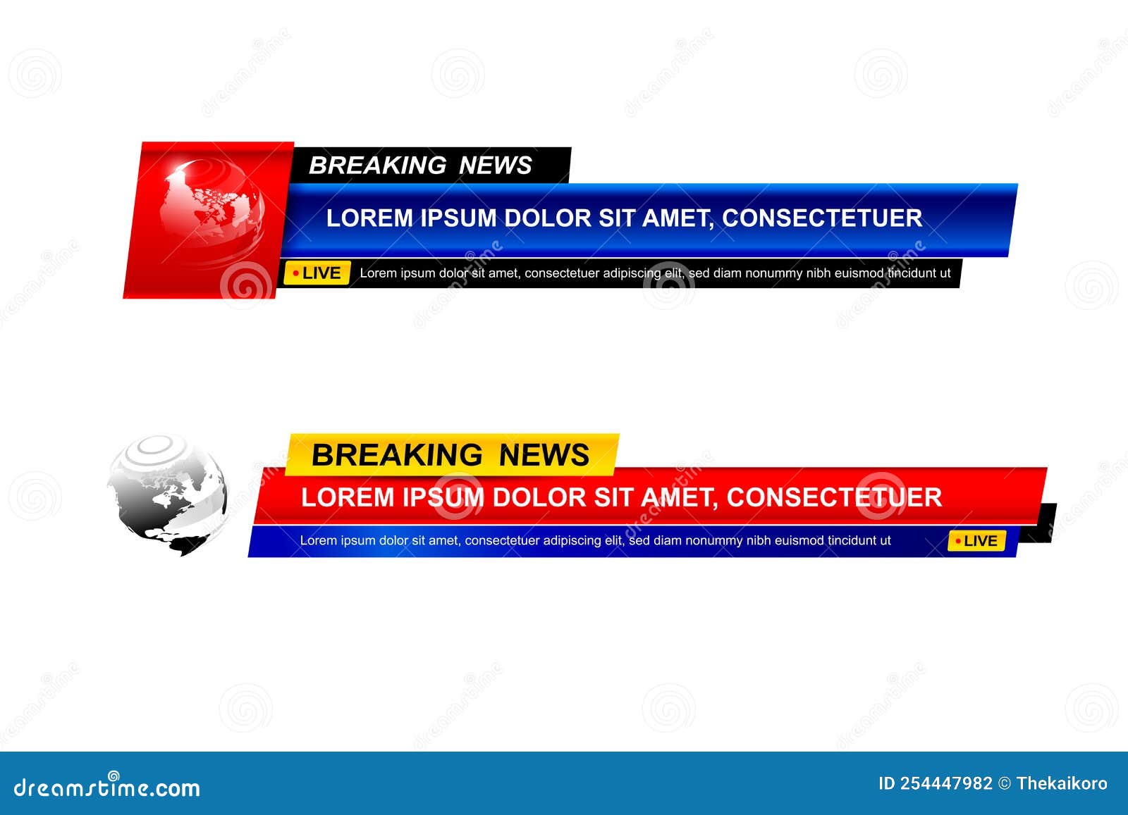 Breaking News Template Set 004 Stock Vector - Illustration of business ...