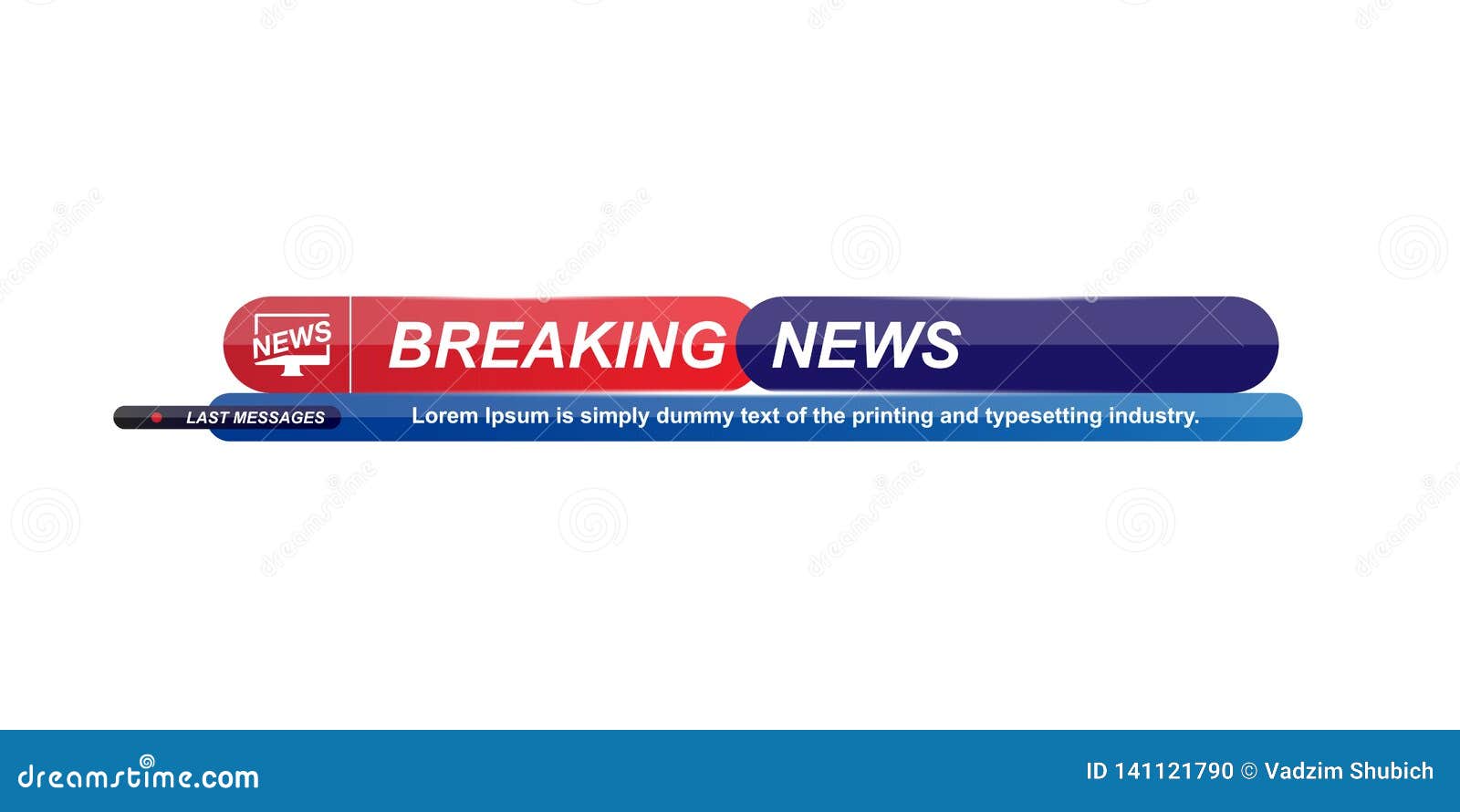 Breaking News Template Title with Shadow on White Background for Screen ...