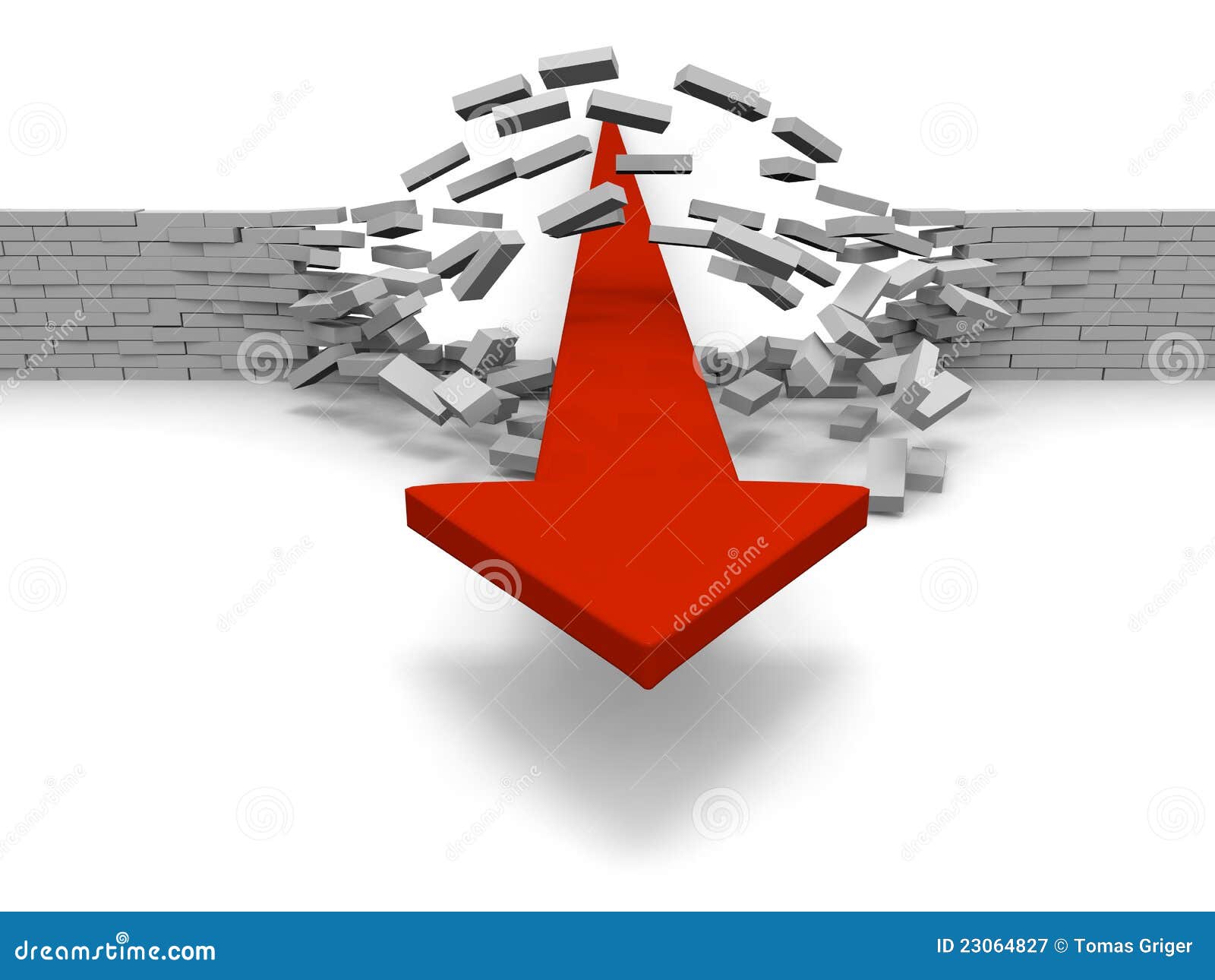Breaking through obstacles stock illustration. Illustration of ...