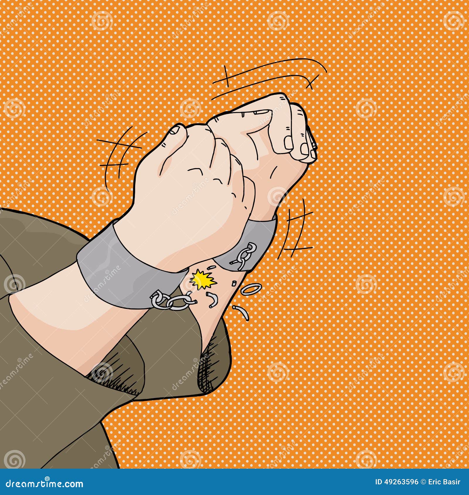 Breaking Out of Handcuffs stock illustration. Illustration of human ...