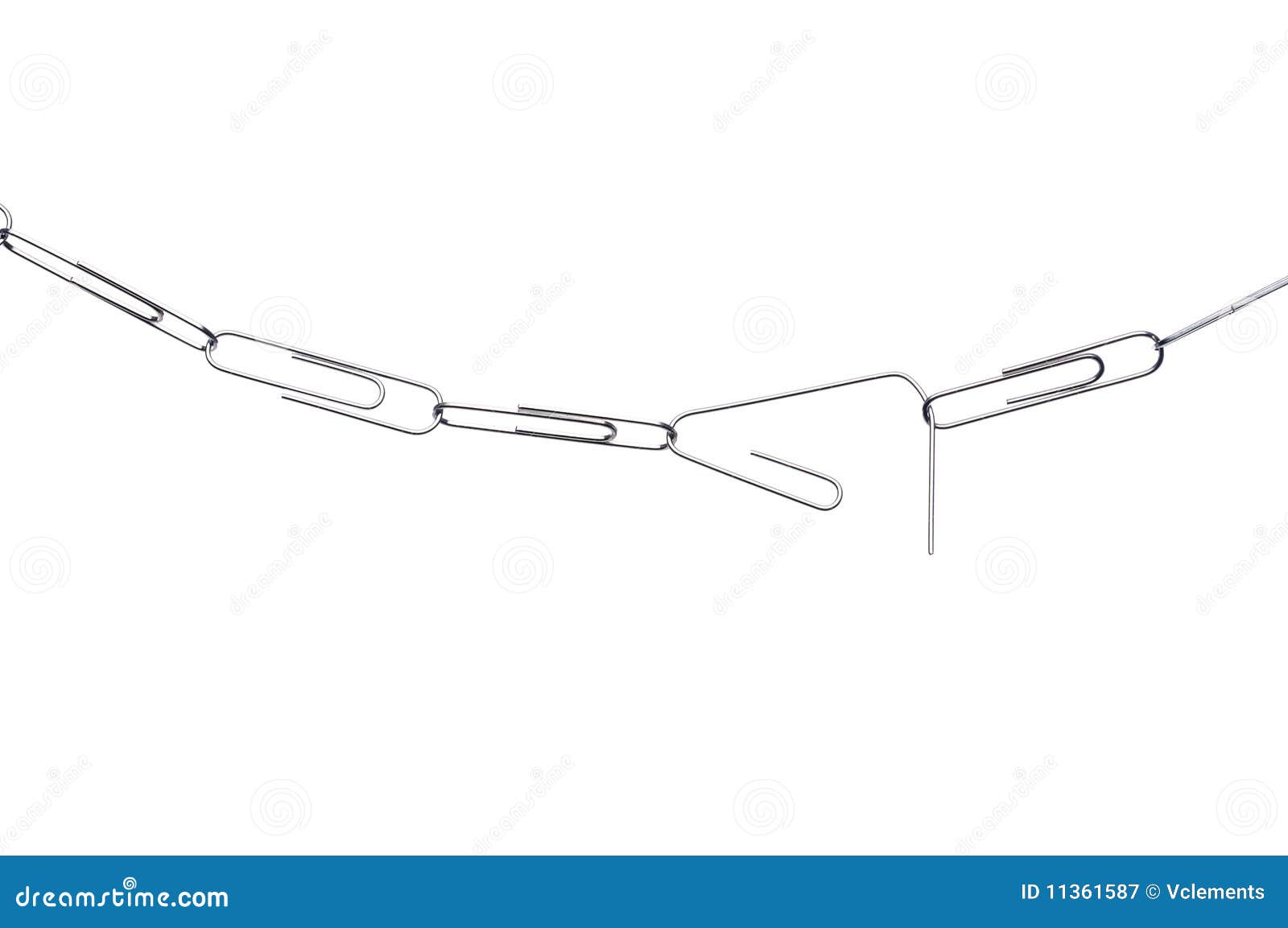 Paperclip As Chain Link Over Blue Background Royalty-Free Stock Image ...