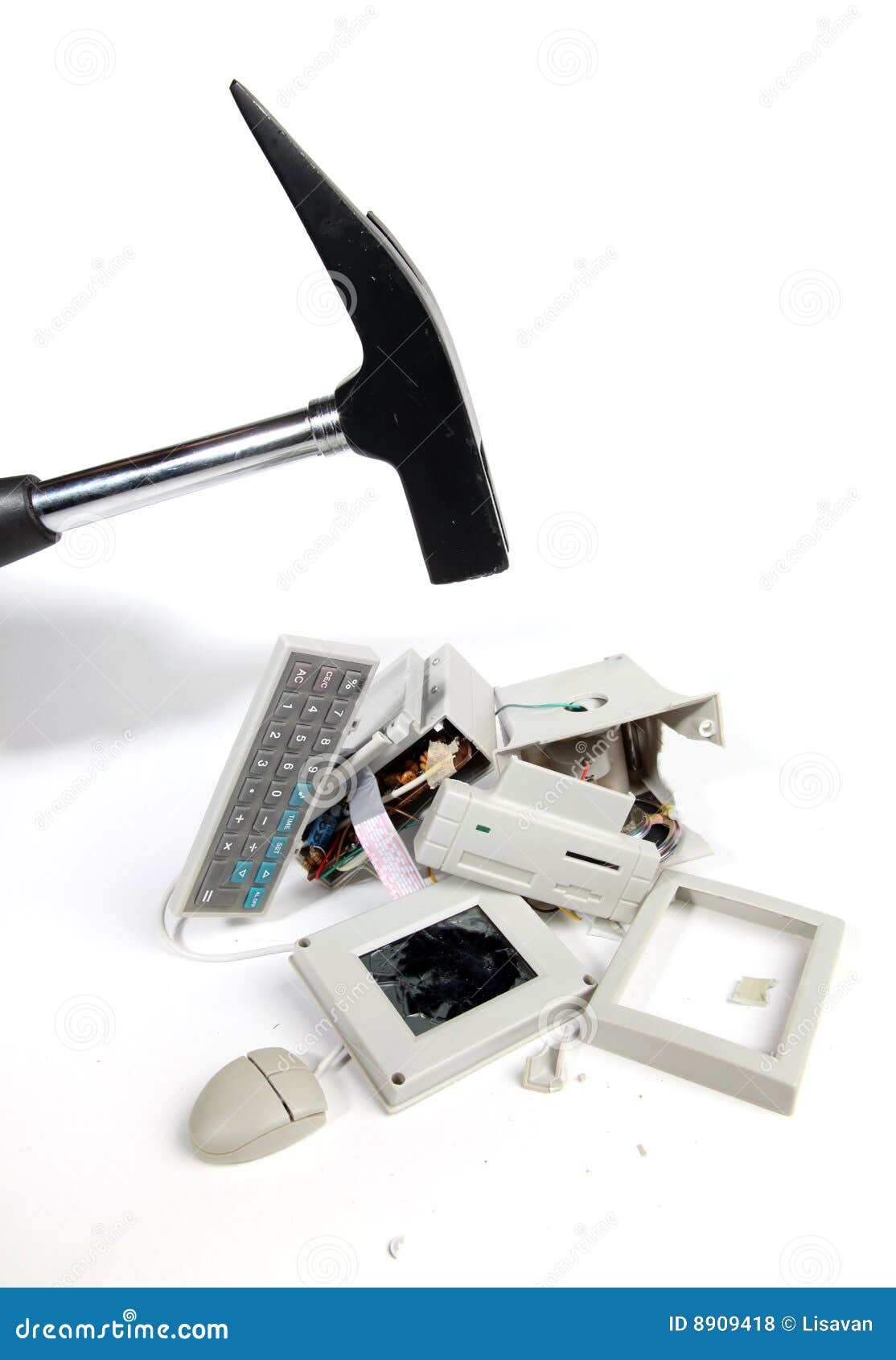 Breaking a pc stock photo. Image of smash, broken, hands - 8909418