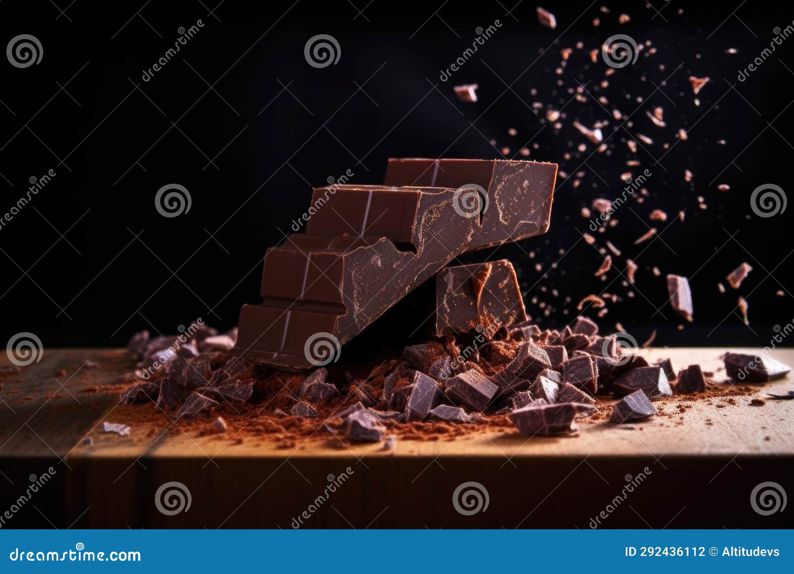 Breaking a Piece of Dark Chocolate from a Bar Stock Illustration ...