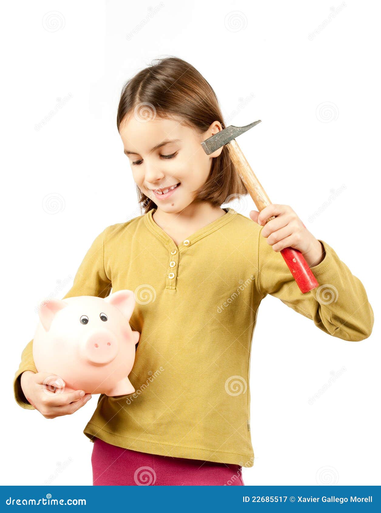 Breaking a piggy bank stock image. Image of money, penny - 22685517