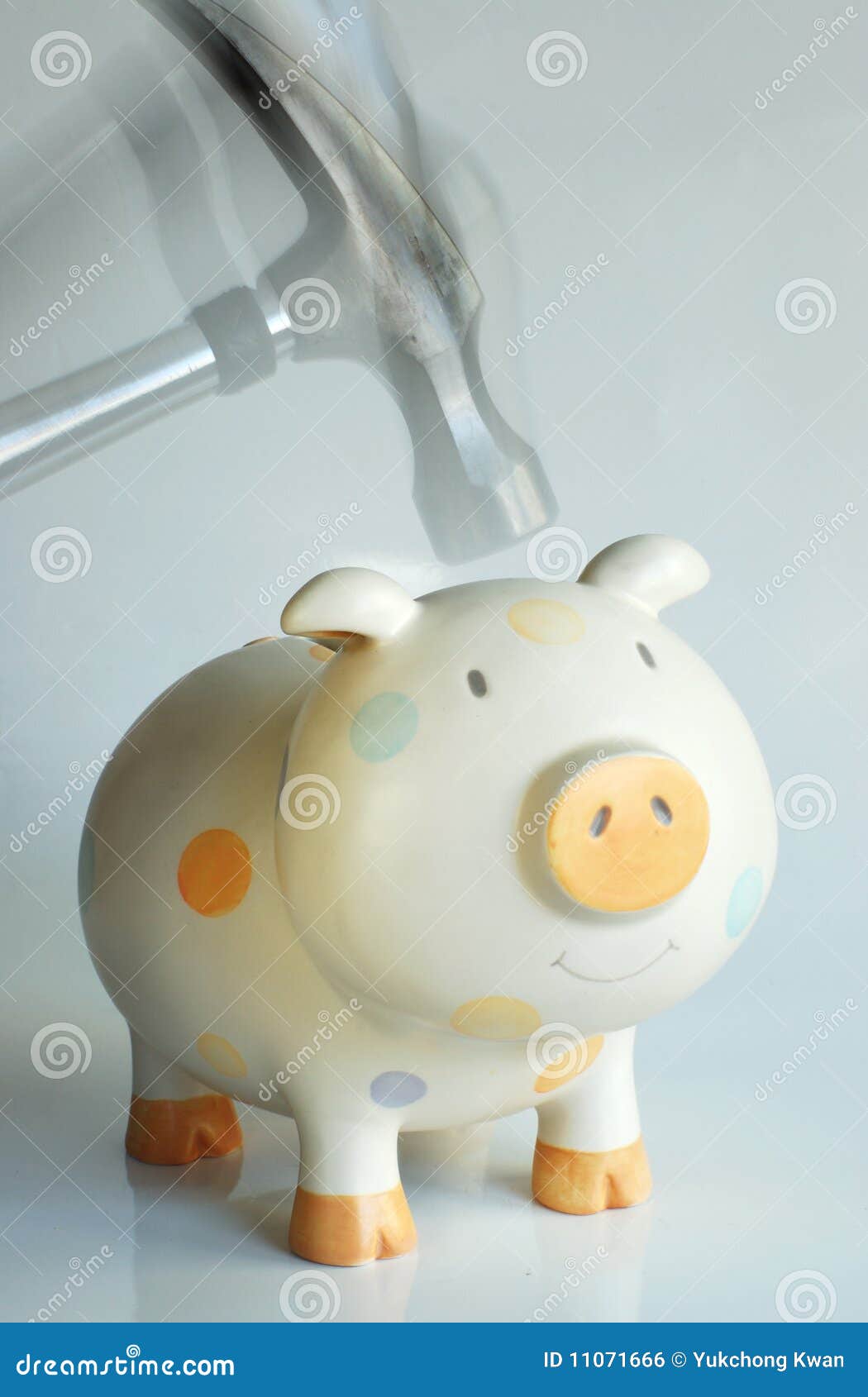 Breaking the Piggy Bank in Action Stock Photo - Image of save, states ...
