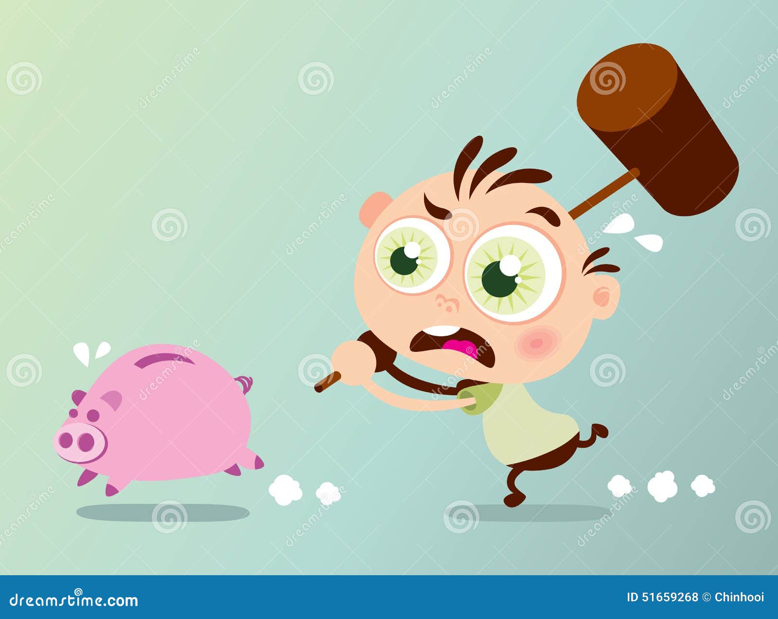 Breaking Piggy Bank stock vector. Illustration of painting - 51659268