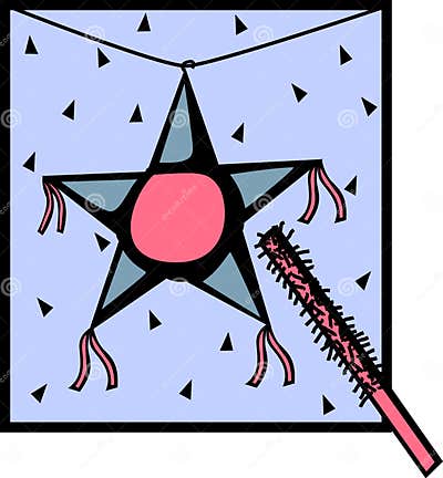 Breaking the Pinata Vector Illustration Stock Vector - Illustration of ...