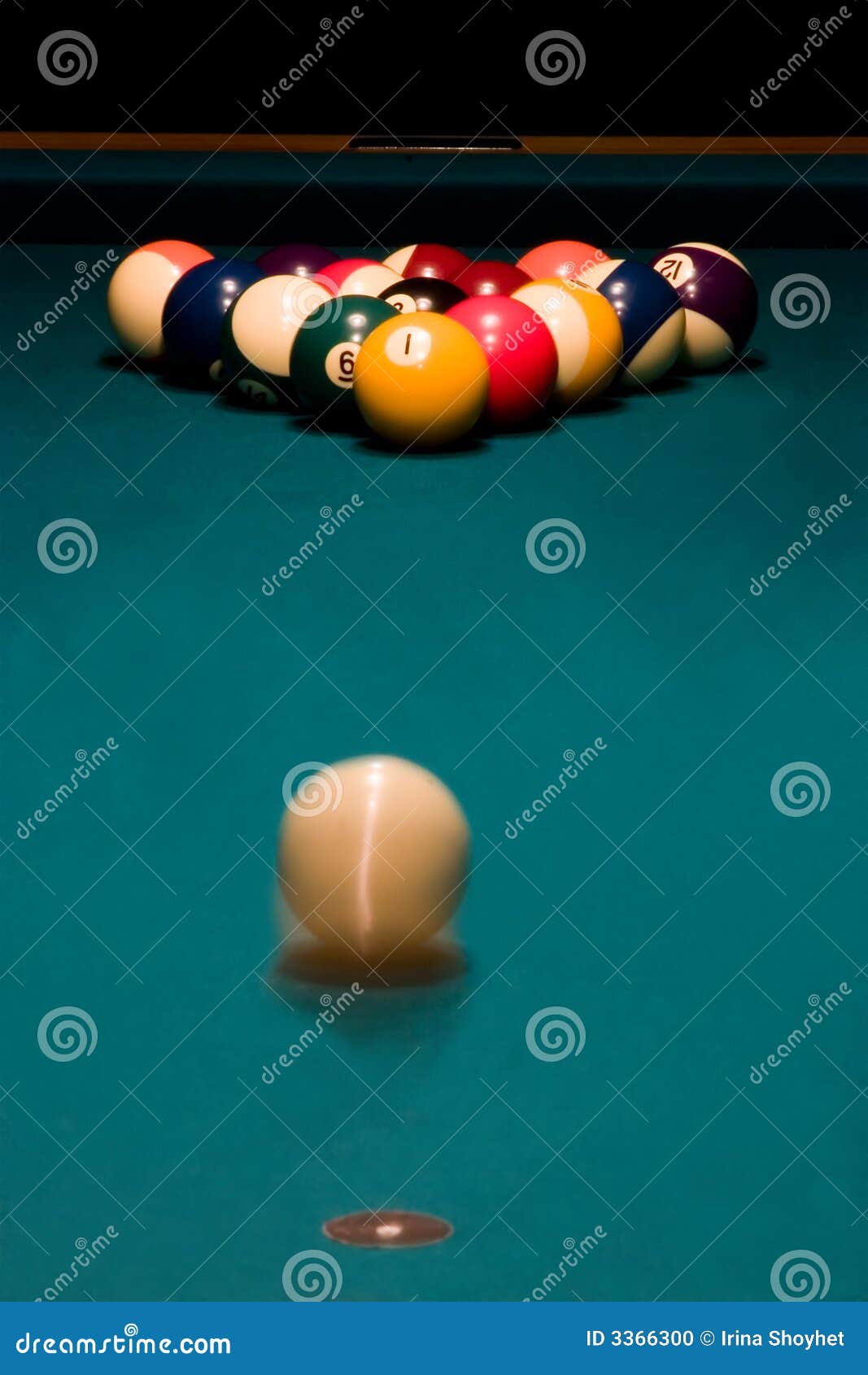 Breaking racked pool balls stock photo. Image of ball - 3366300