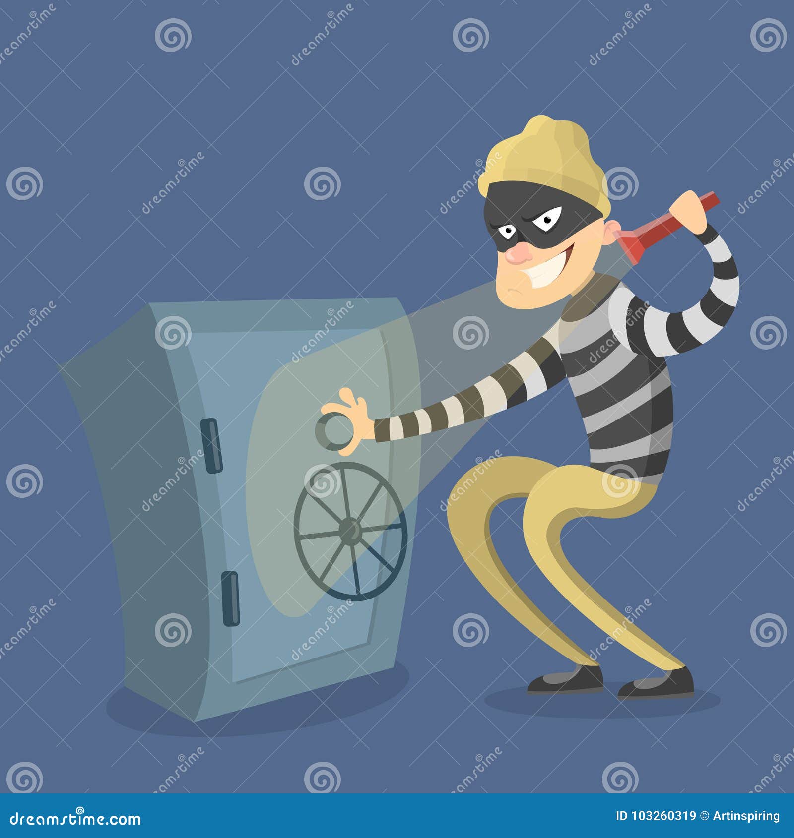 Breaking the safe. stock vector. Illustration of people - 103260319