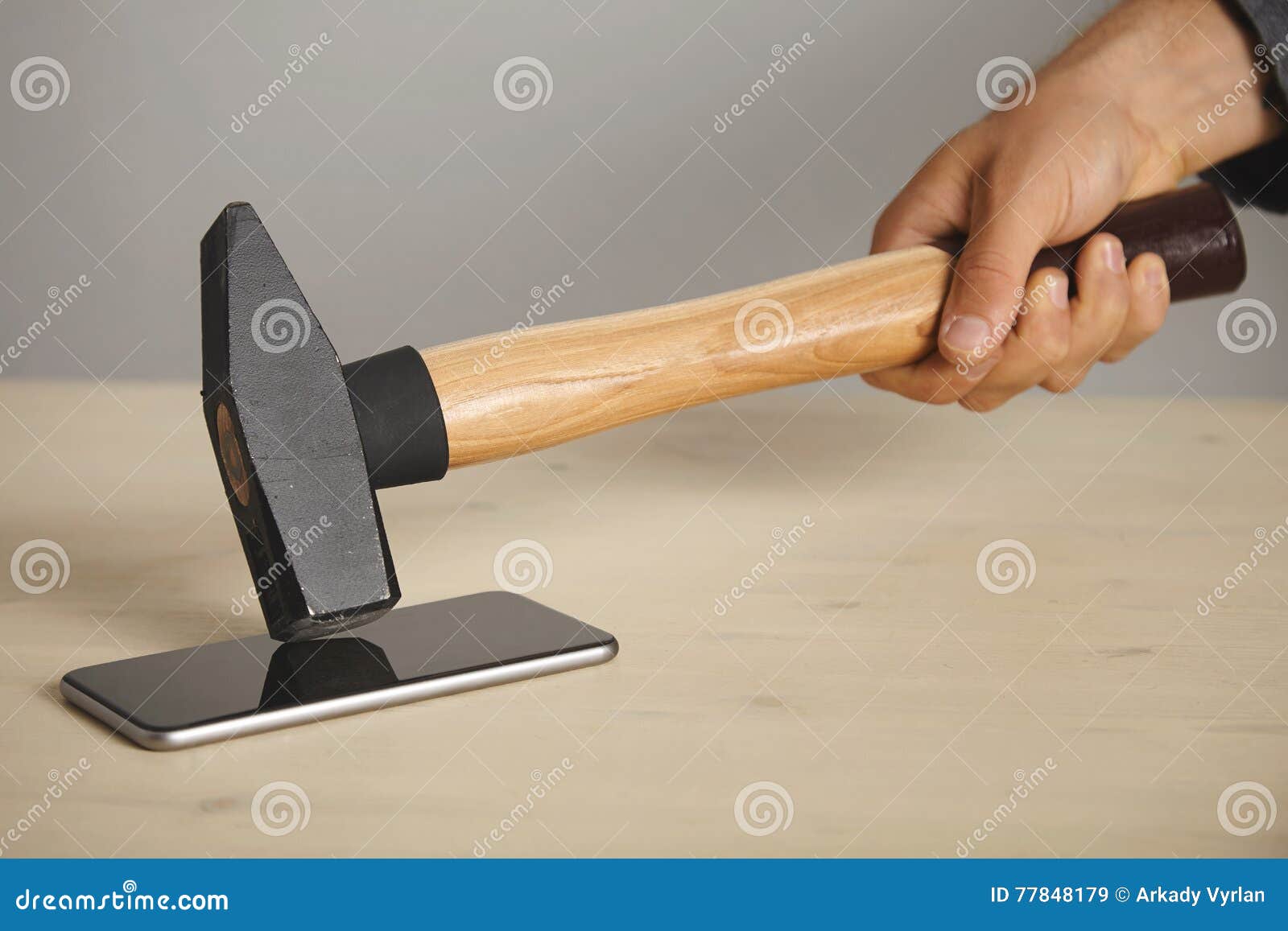 Breaking Smartphone with a Hammer Stock Image - Image of contact ...