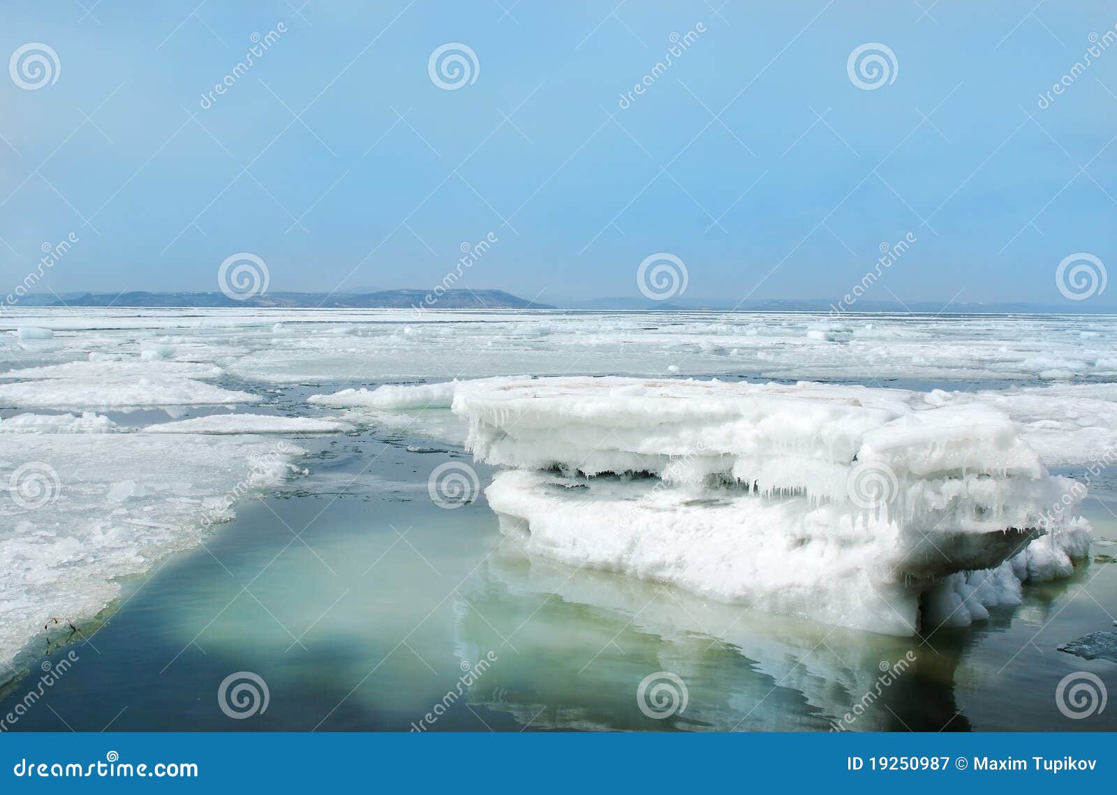 Breaking Spring Floating Ice Stock Image - Image of natural, antarctic ...