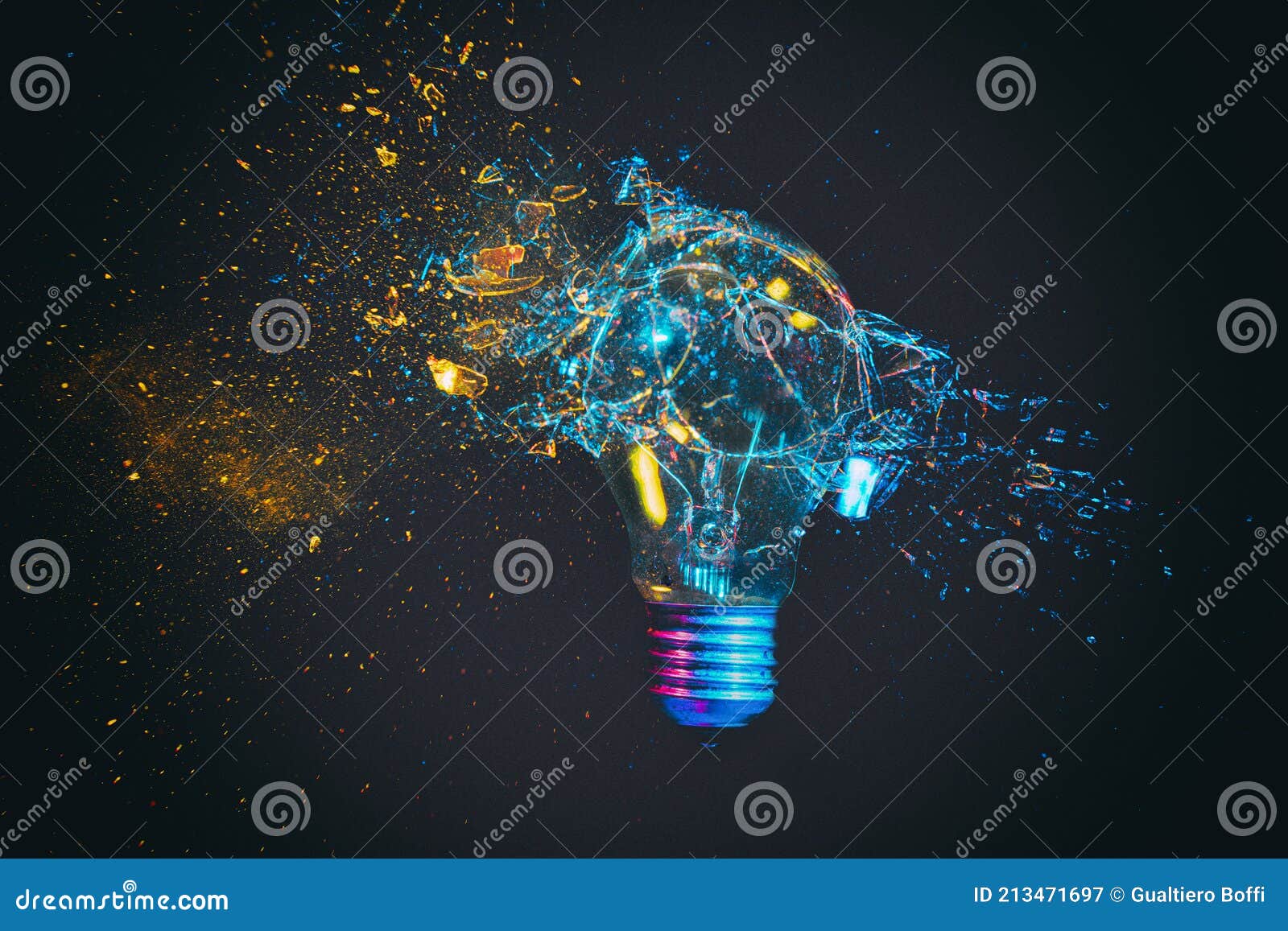 Breaking of a Traditional Light Bulb Stock Image - Image of electricity ...