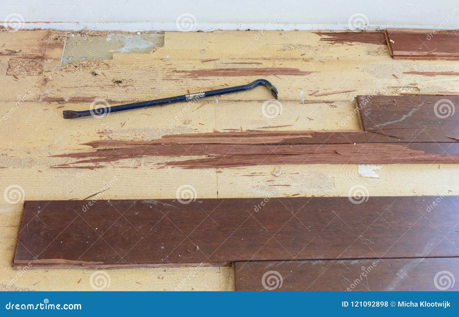 Breaking Up a Solid Wooden Floor Stock Photo - Image of flooring, room ...