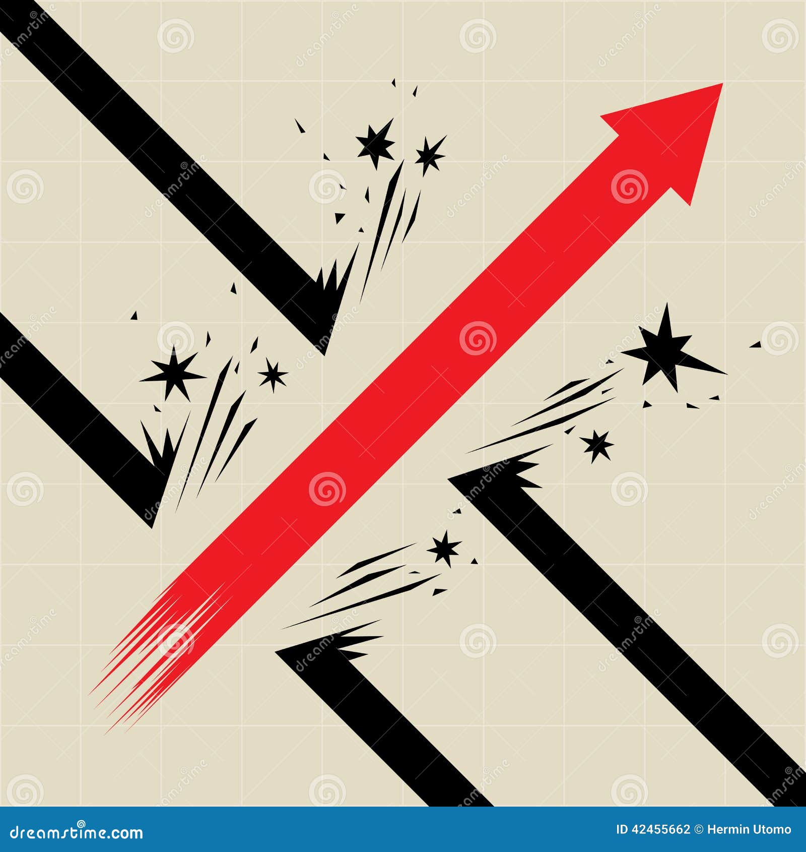 Breaking through stock vector. Illustration of determination - 42455662