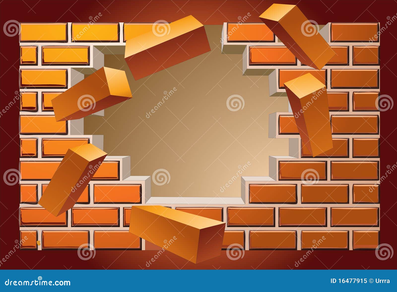 Breaking wall stock vector. Illustration of breaking - 16477915