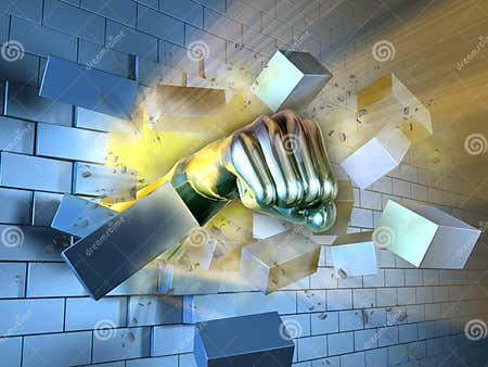 Breaking the wall stock illustration. Illustration of attack - 27371094