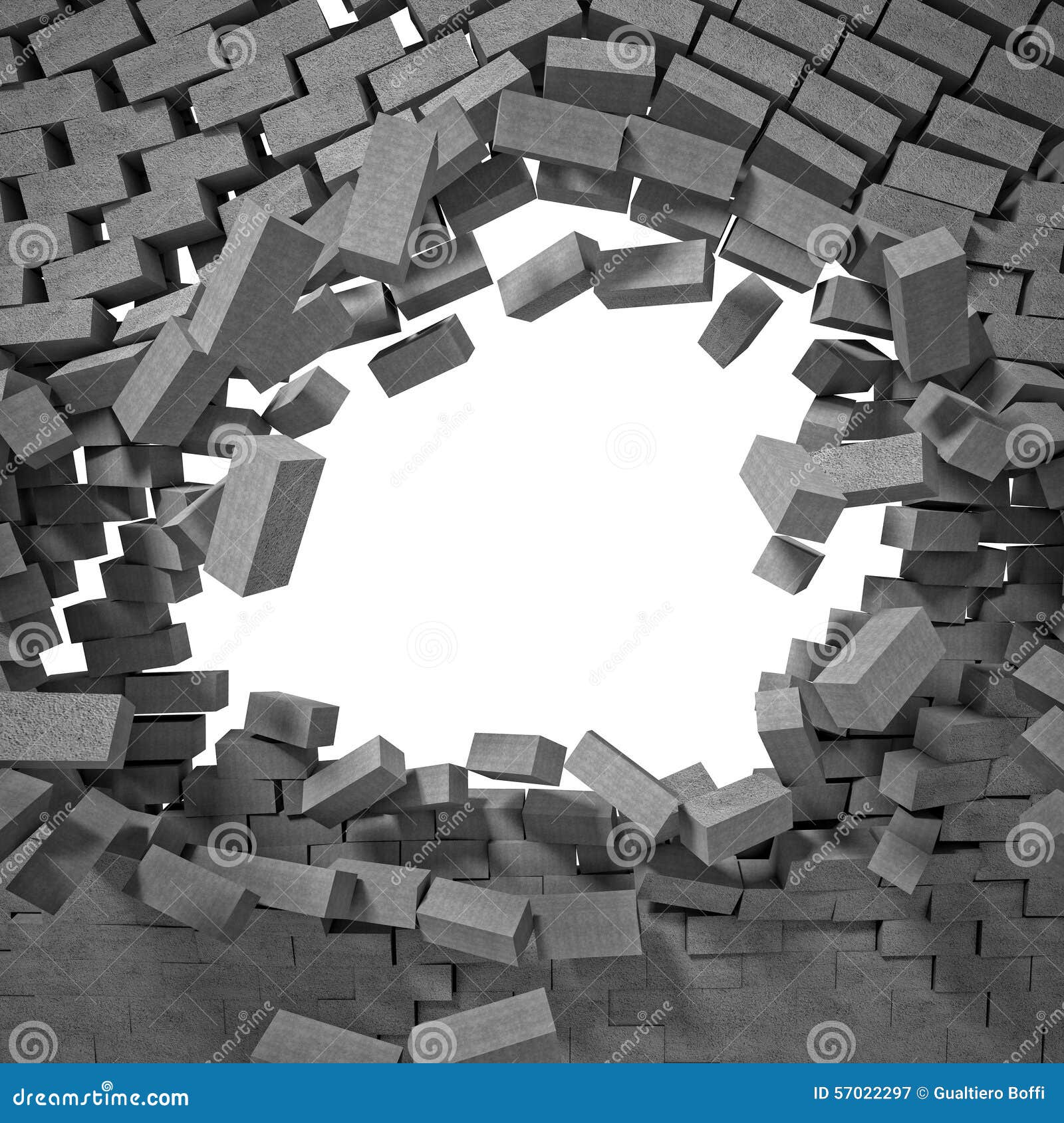 Breaking wall stock illustration. Illustration of abstract - 57022297