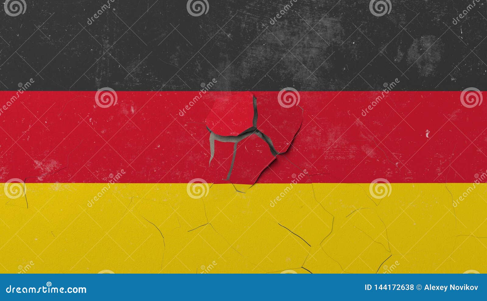 Breaking Wall with Painted Flag of Germany. German Crisis Conceptual ...