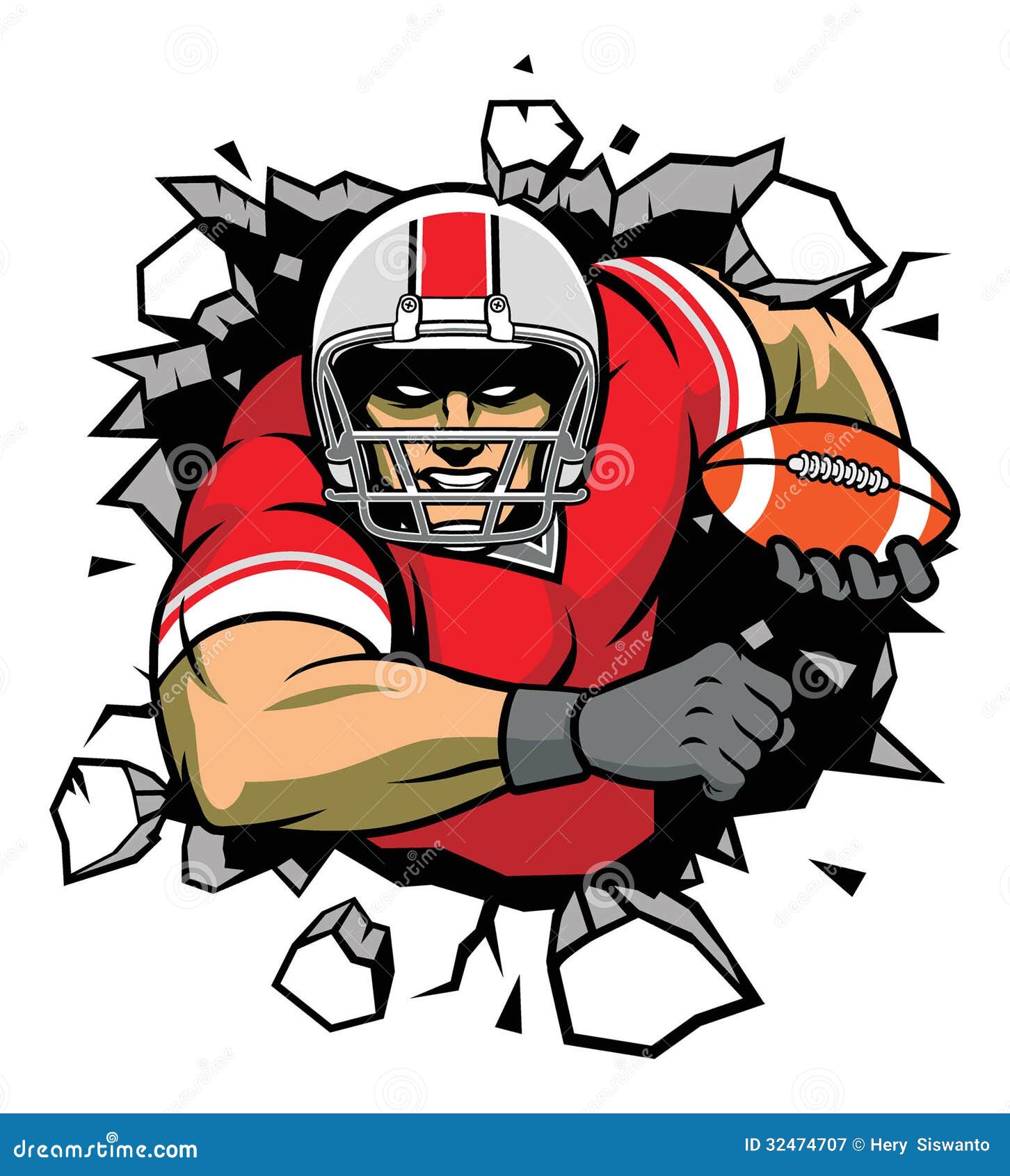 Breaking the wall stock vector. Illustration of mascot - 32474707