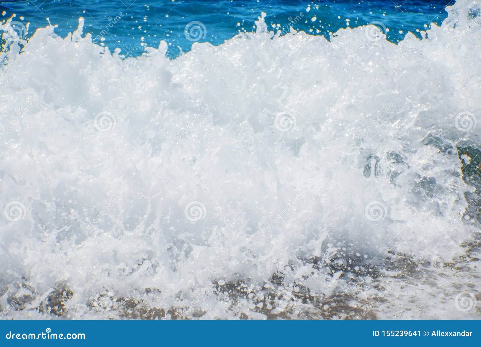 Breaking Wave of Blue Ocean on Sandy Beach Summer Background Stock ...
