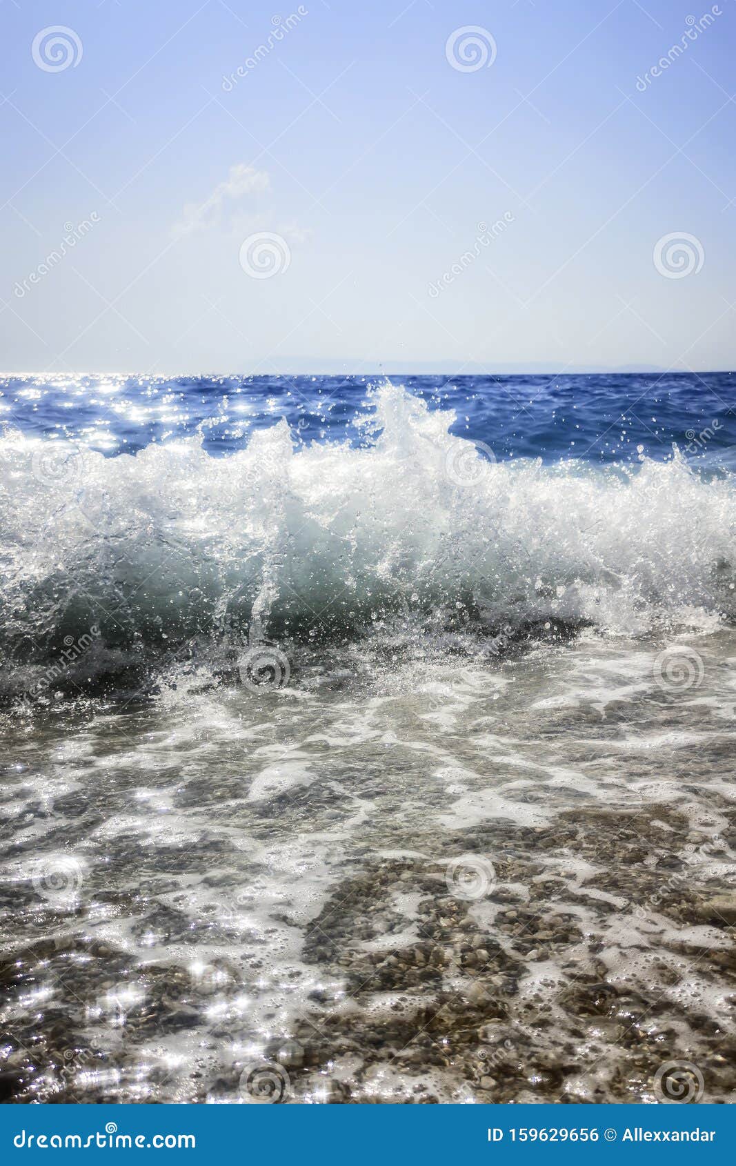 Breaking Wave of Blue Ocean Summer Background Stock Photo - Image of ...