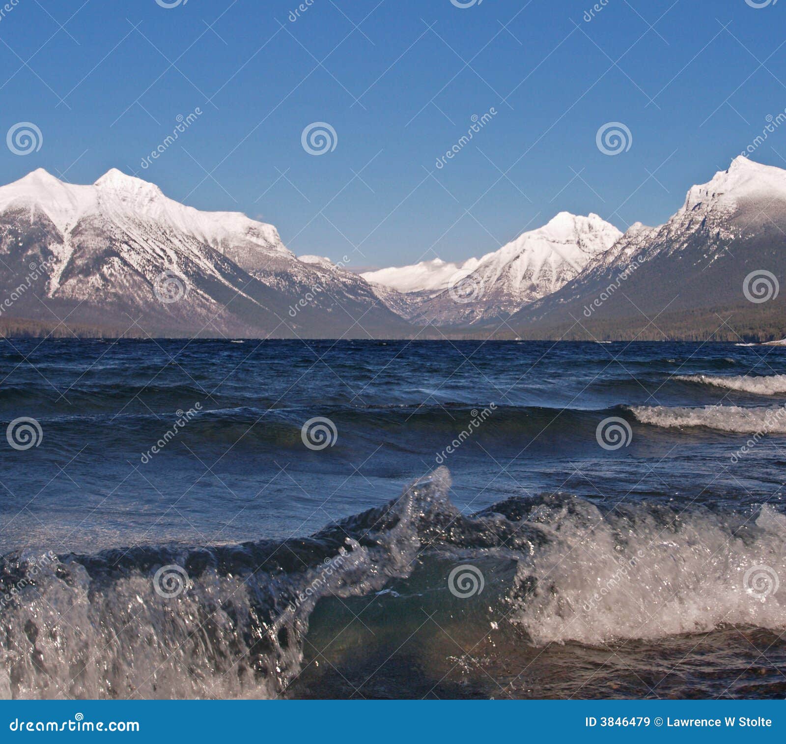 Breaking Wave and Mountains Stock Image - Image of mountains, waves ...