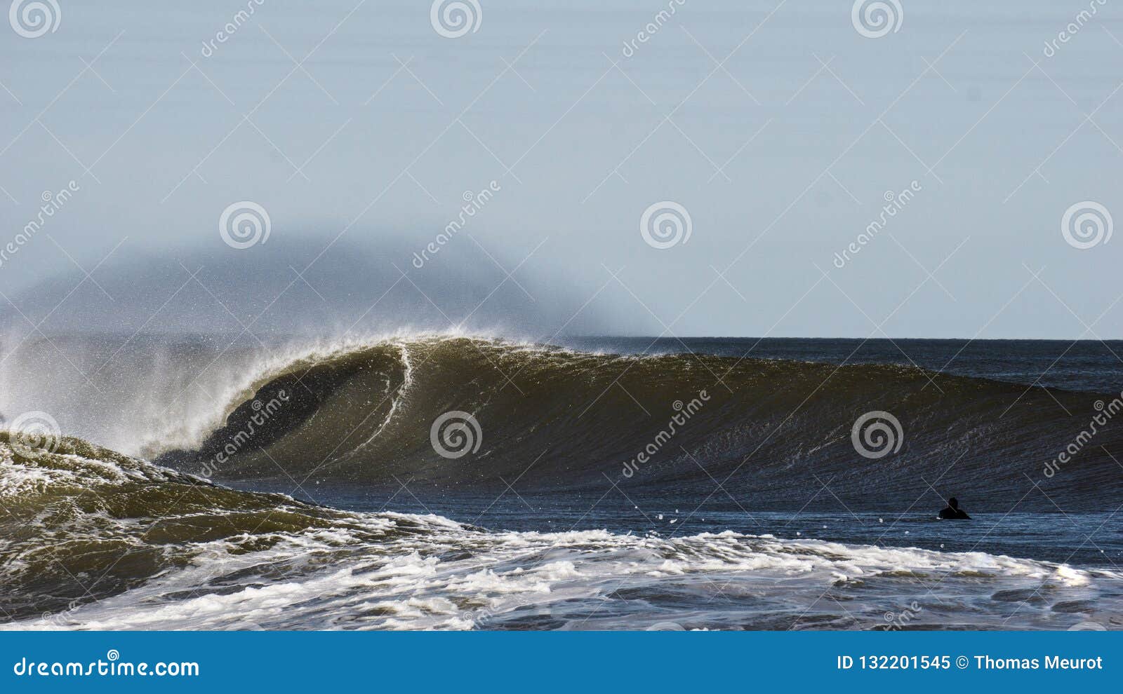 Breaking wave with surfer stock image. Image of inside - 132201545