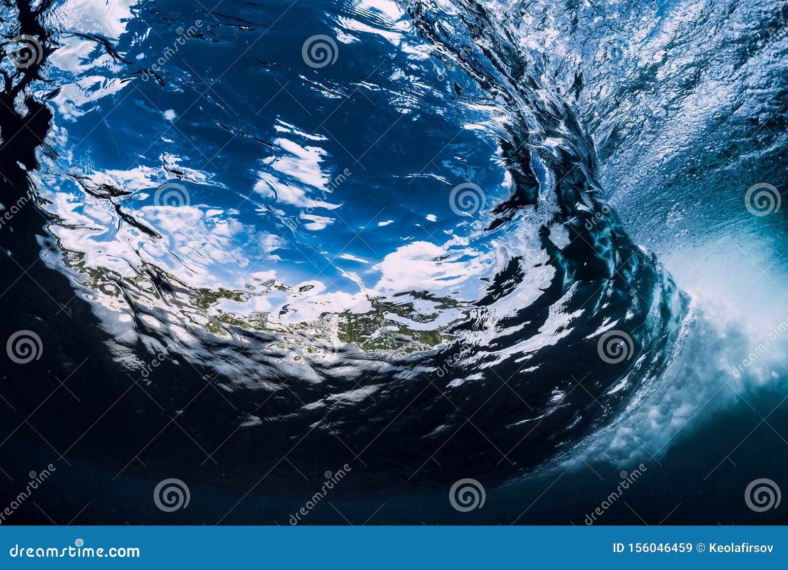 Breaking Wave in Underwater. Ocean Element in Underwater Stock Image ...