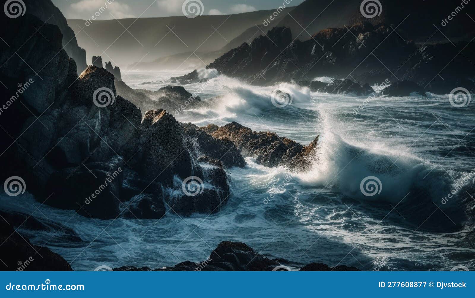 Breaking Waves Crash Against Majestic Cliffs in Natural Beauty Motion ...