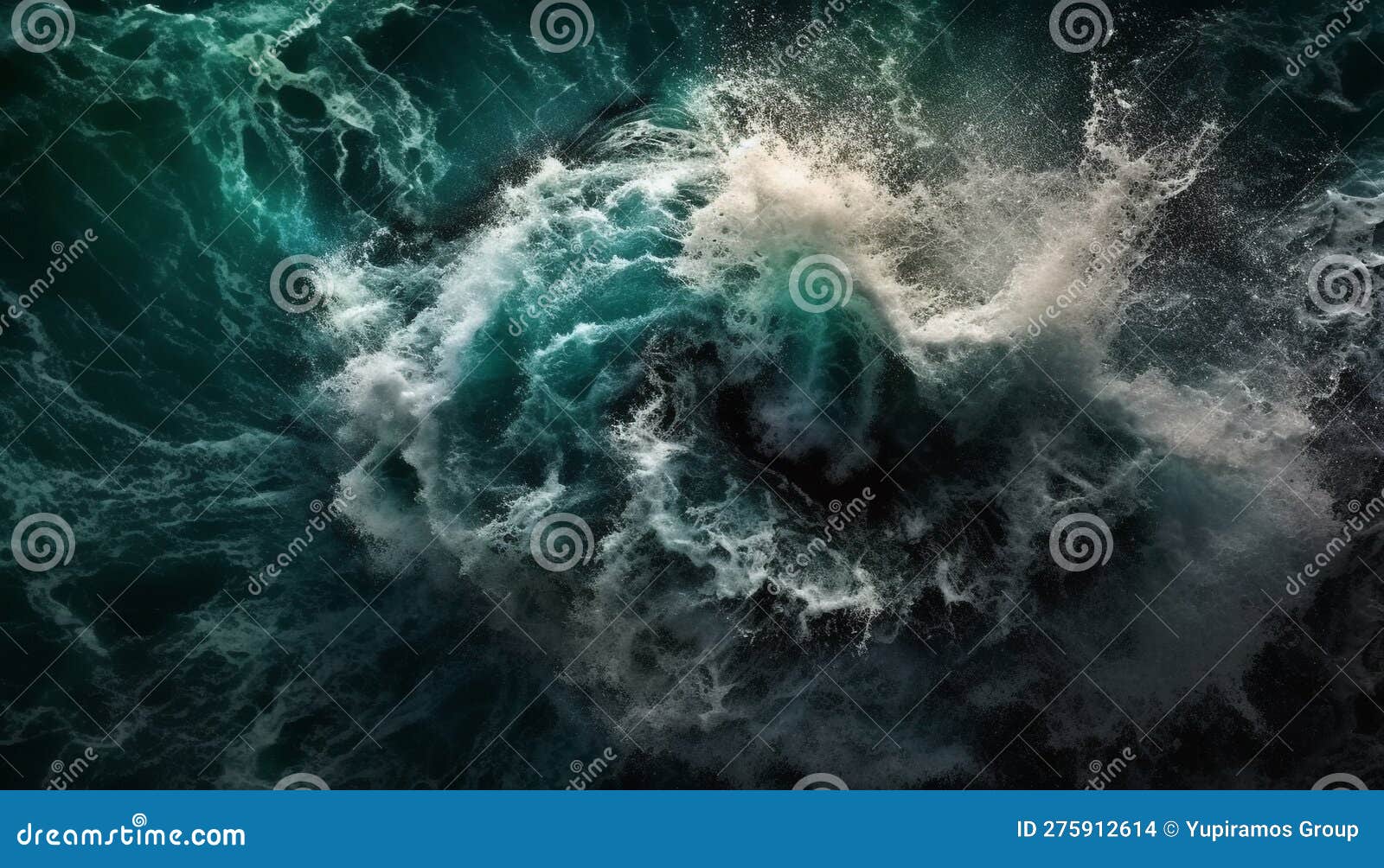 Breaking Waves Crash on Rocky Cliff Edge Generated by AI Stock ...