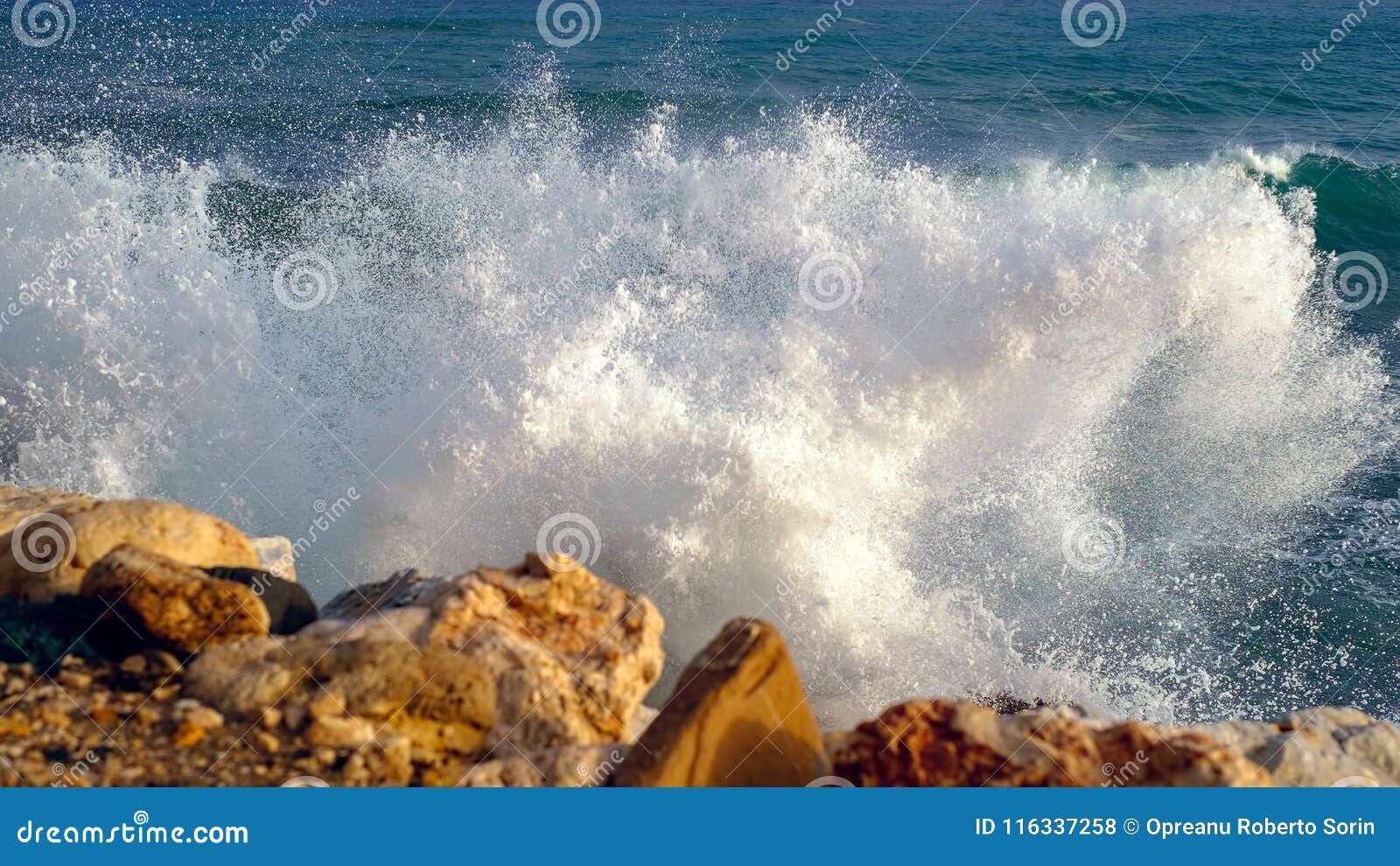 Breaking Waves of Rocky Shore Stock Photo - Image of background, scenic ...
