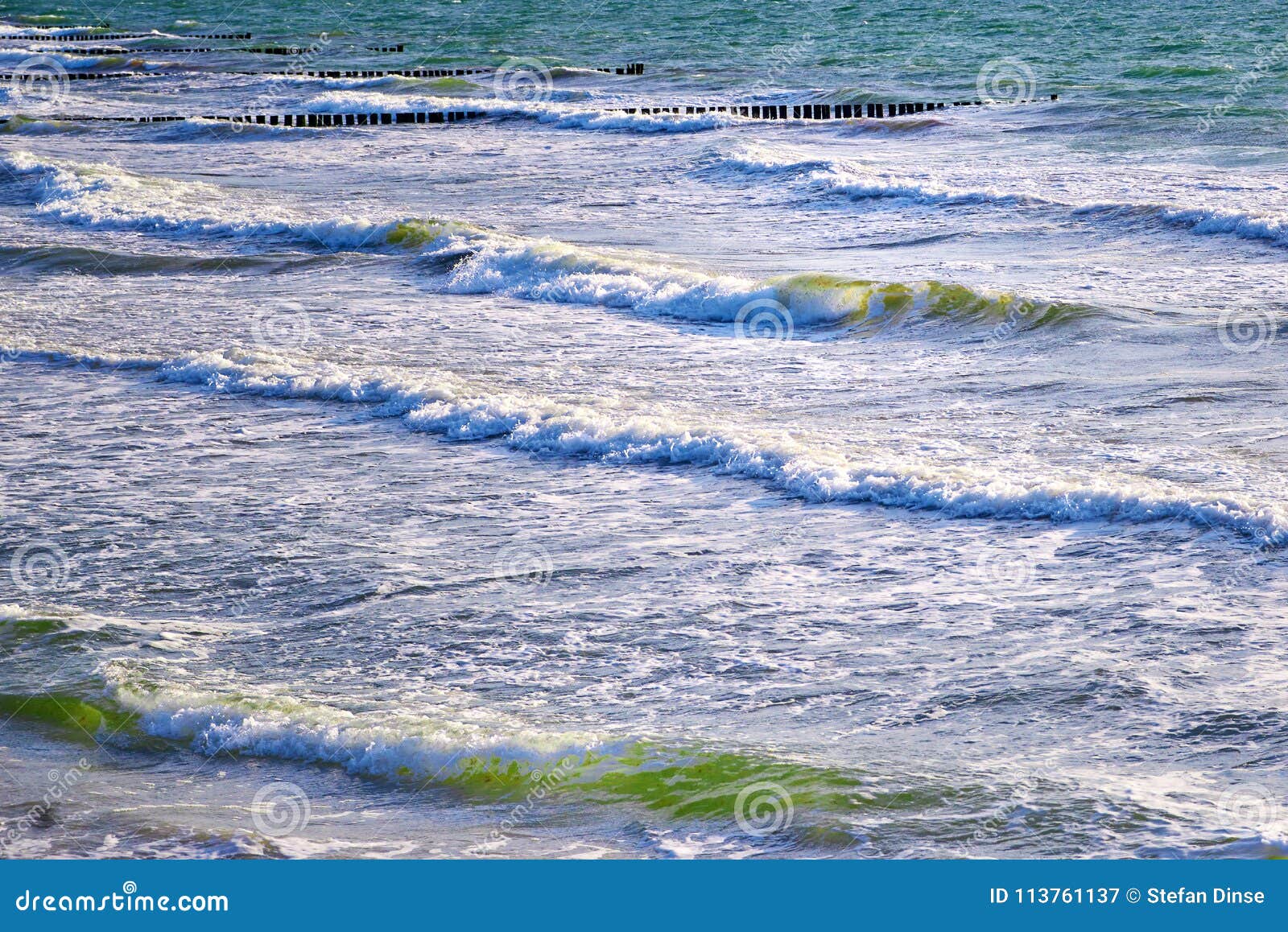 Breaking waves rolling stock image. Image of ocean, natural - 113761137