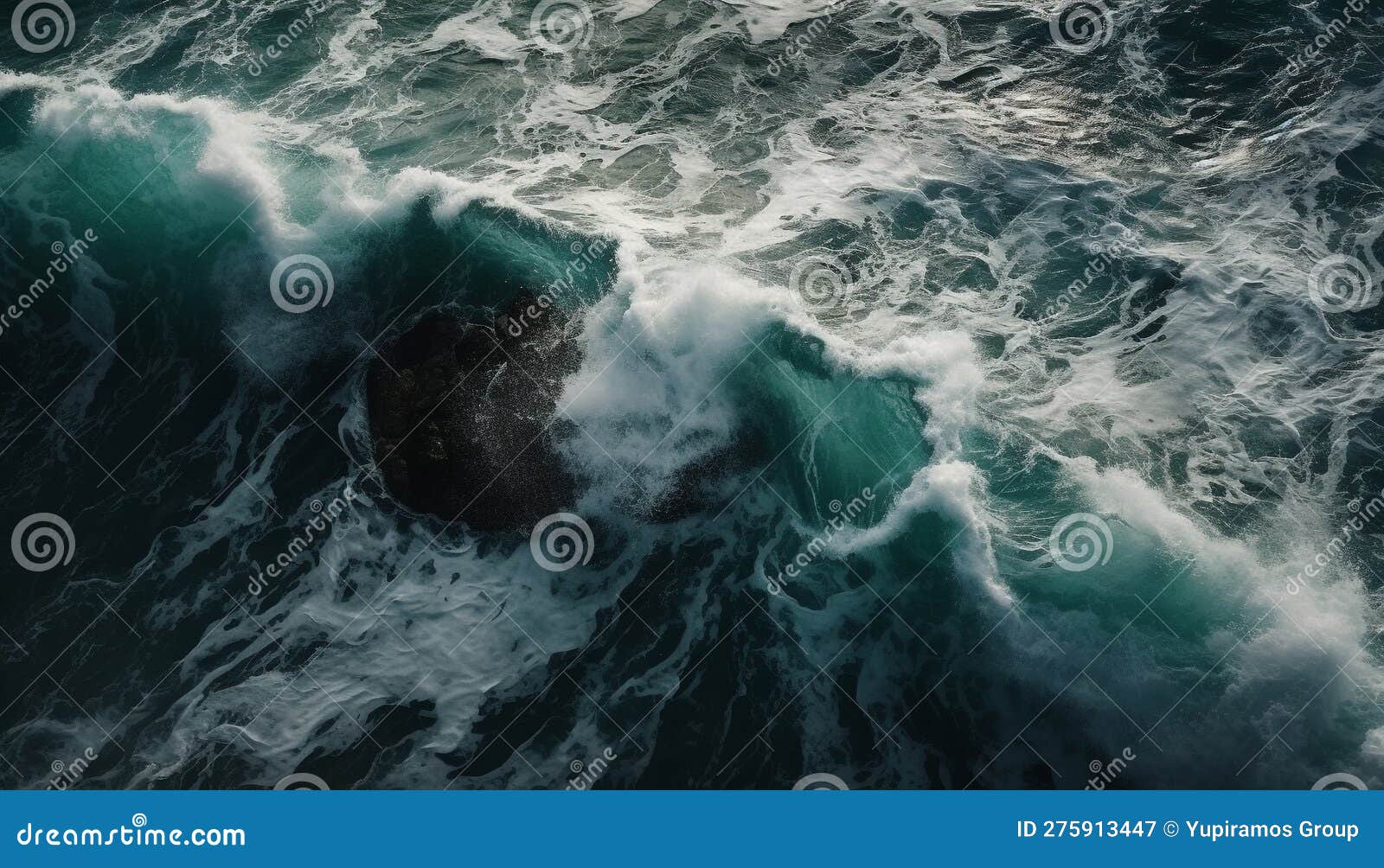 Breaking Waves Spray Foam on Rocky Coastline Generated by AI Stock ...