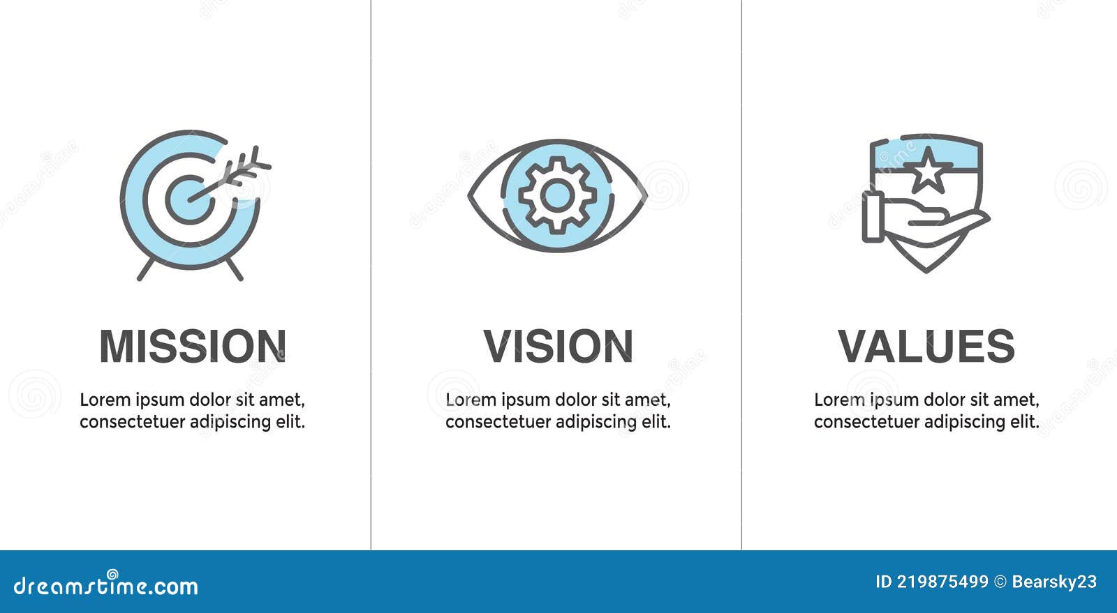 Mission Vision and Values Web Header and Icon Set Stock Vector ...