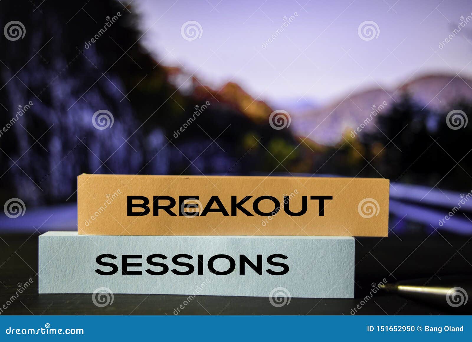 Breakout Sessions on the Sticky Notes with Bokeh Background Stock Photo ...