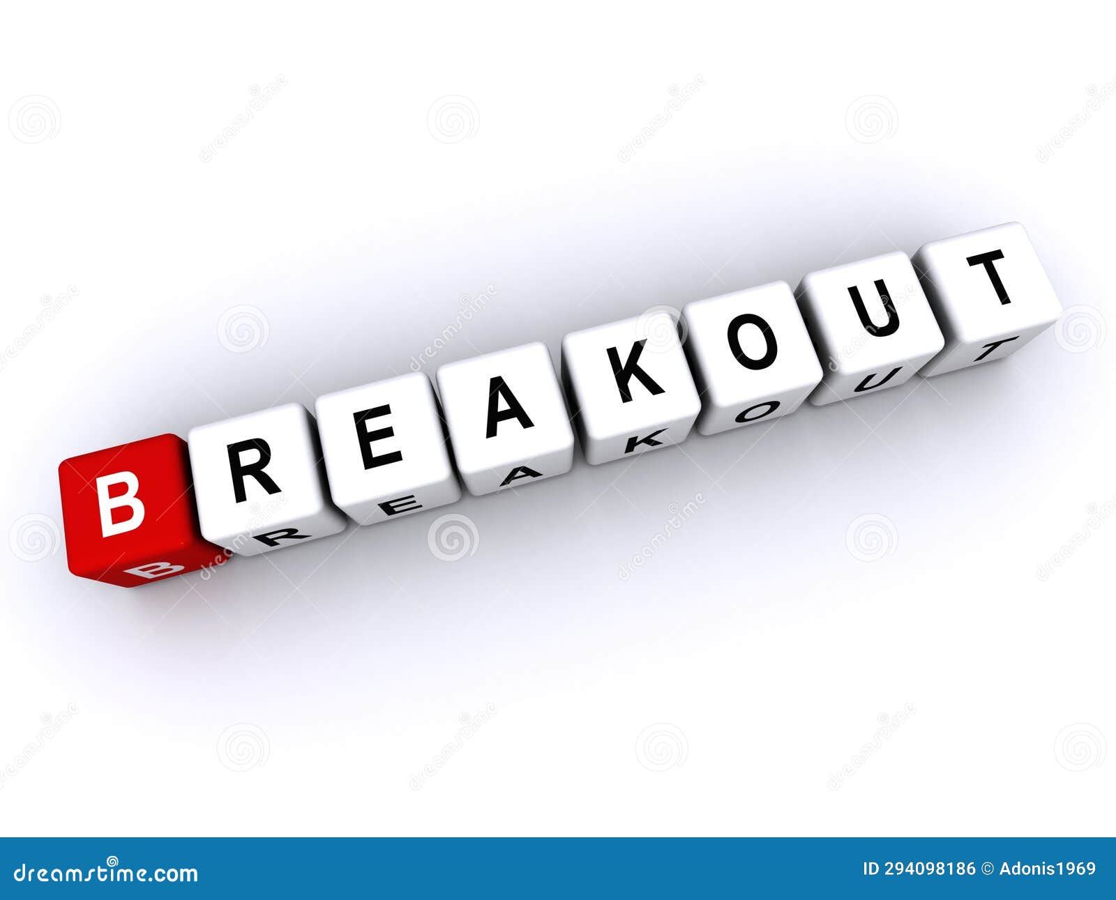 Breakout Word Block on White Stock Illustration - Illustration of gush ...