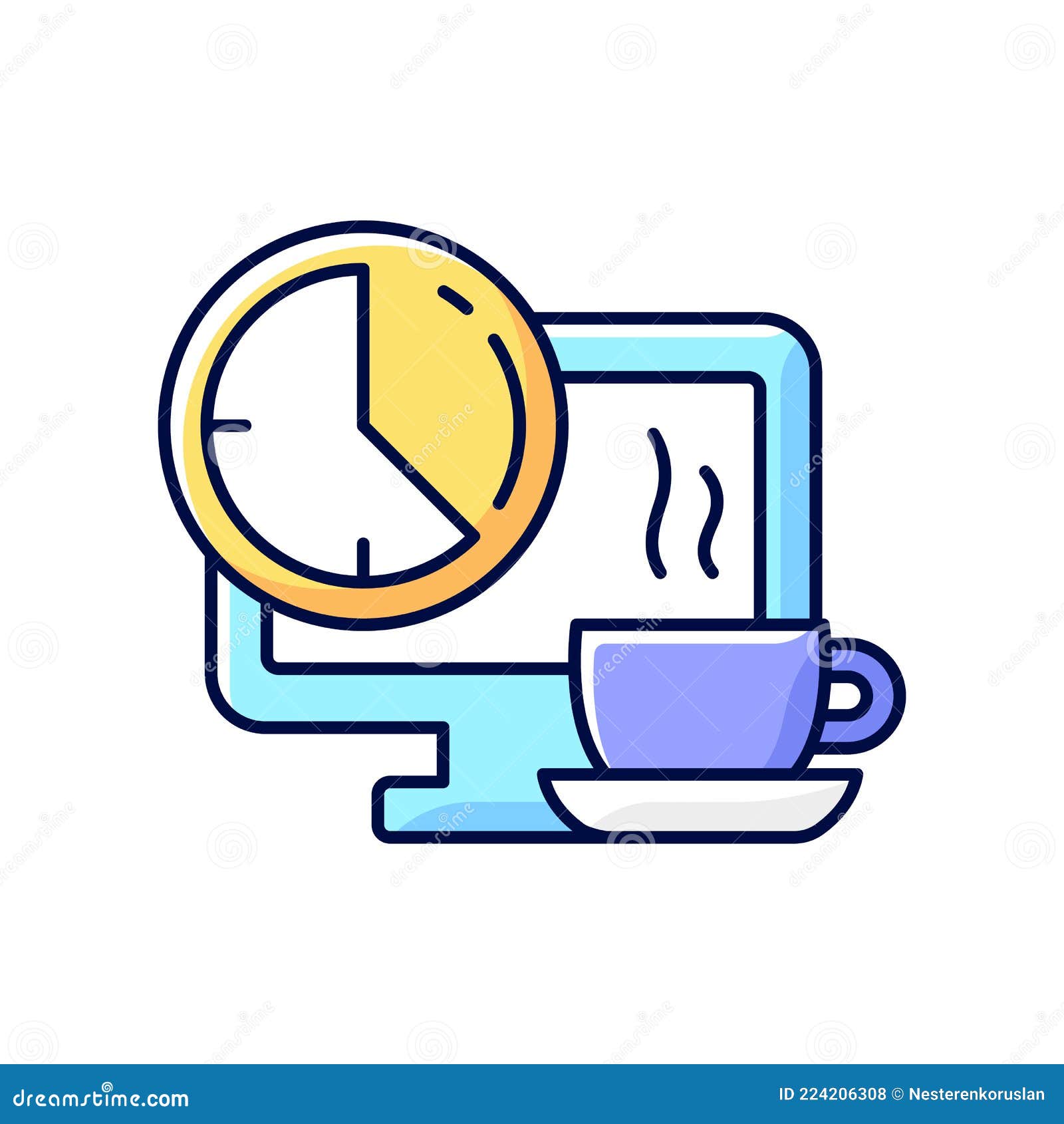 Breaks in Work Graphic RGB Color Icon Stock Vector - Illustration of ...