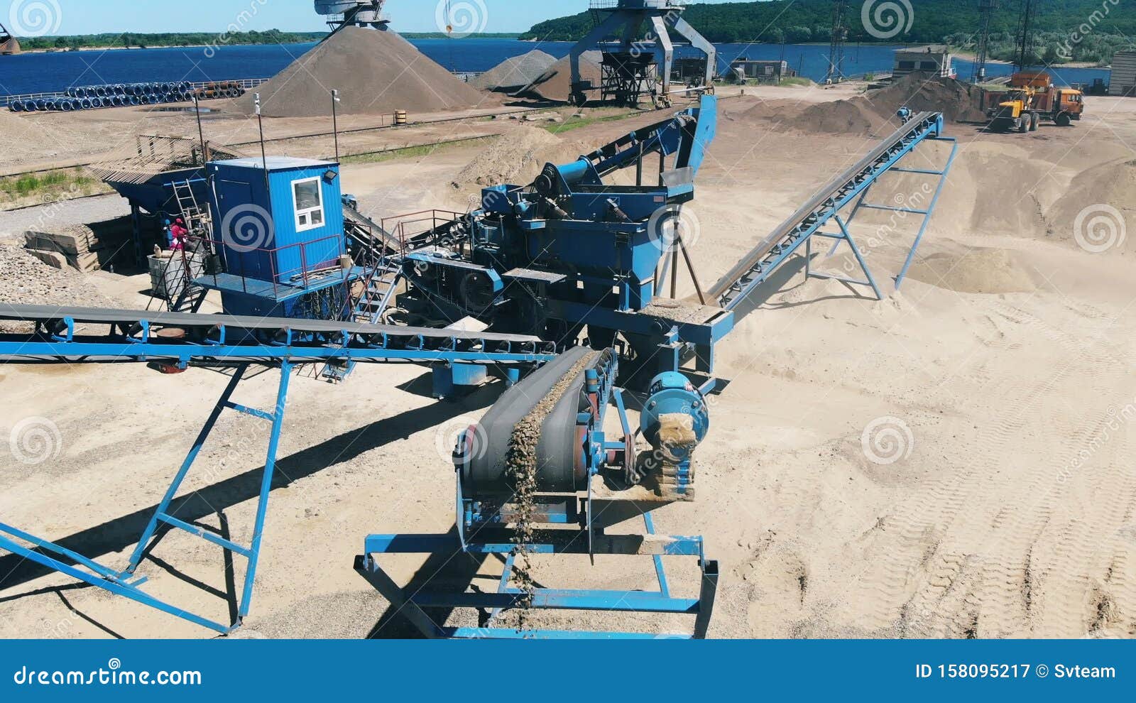 Breakstones Crusher Working at a Mining Site. Rock Stone Crushing ...