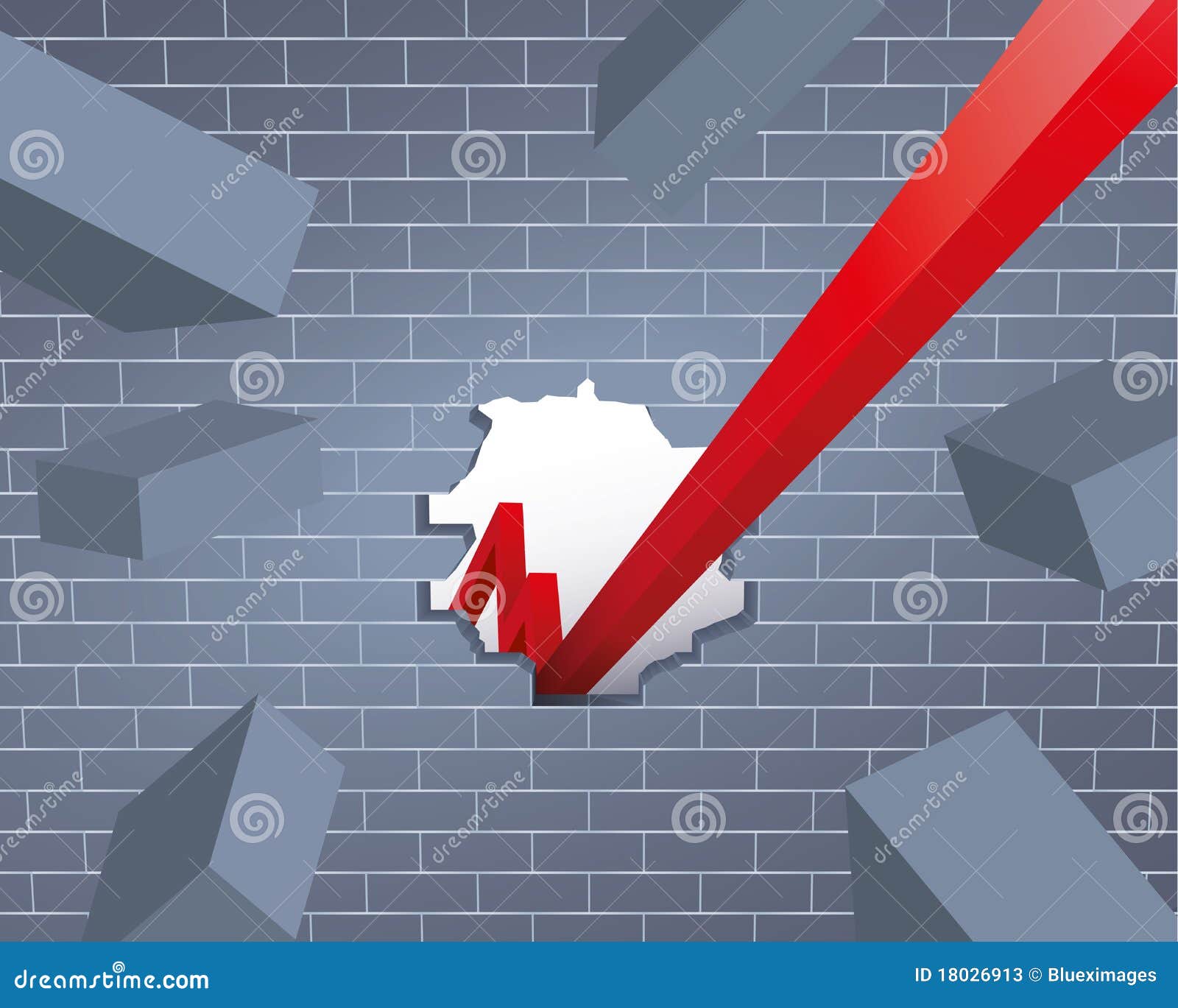 Breakthrough stock vector. Illustration of figures, breakthrough - 18026913